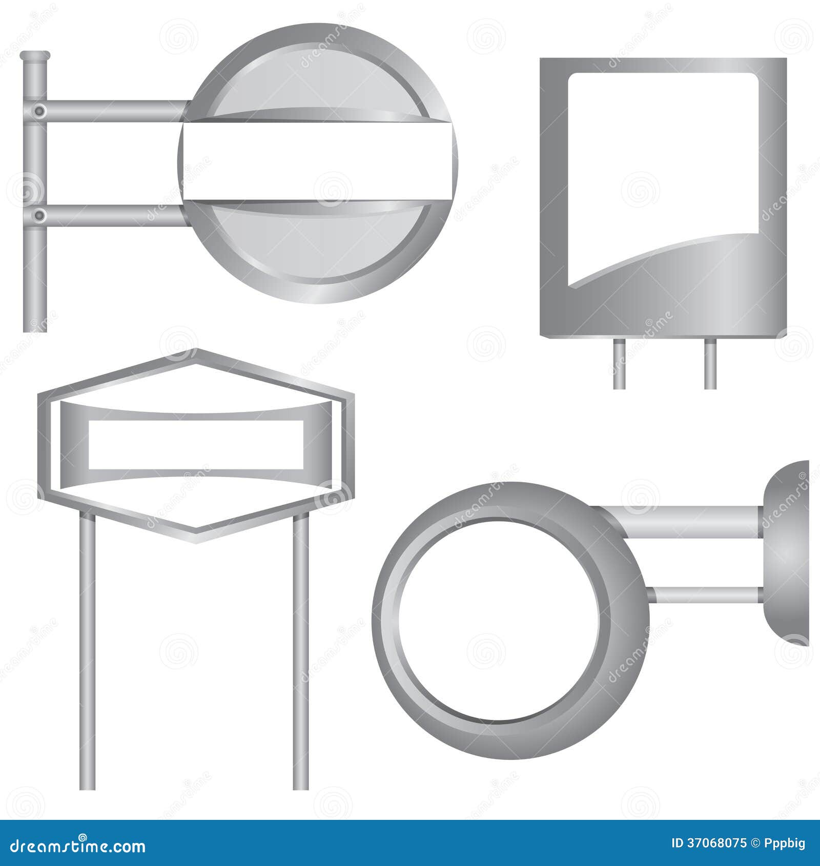 Metal Signage, Blank Display Stock Illustration - Illustration of empty ...