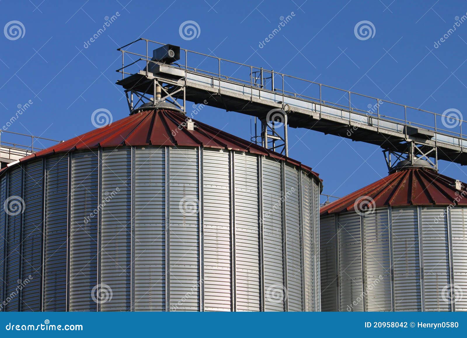 Metal silos stock photo. Image of agriculture, metal - 20958042
