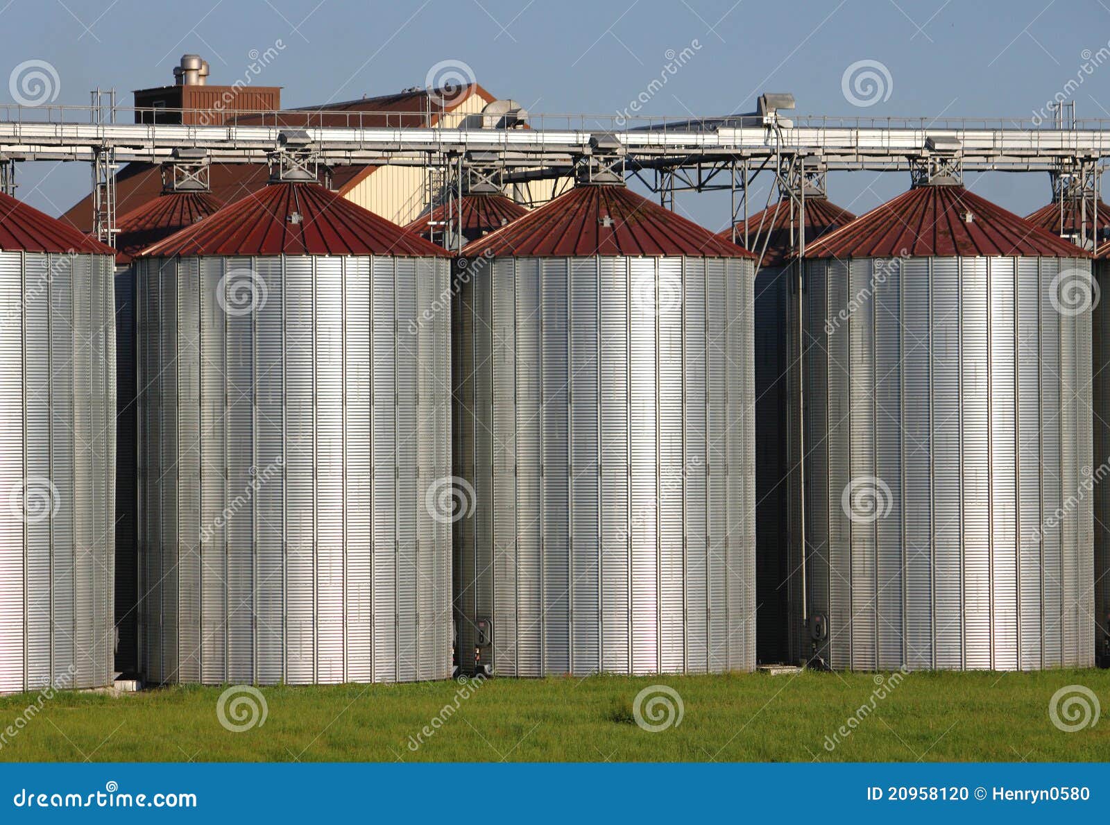 Metal silos stock photo. Image of architecture, agriculture - 20958120