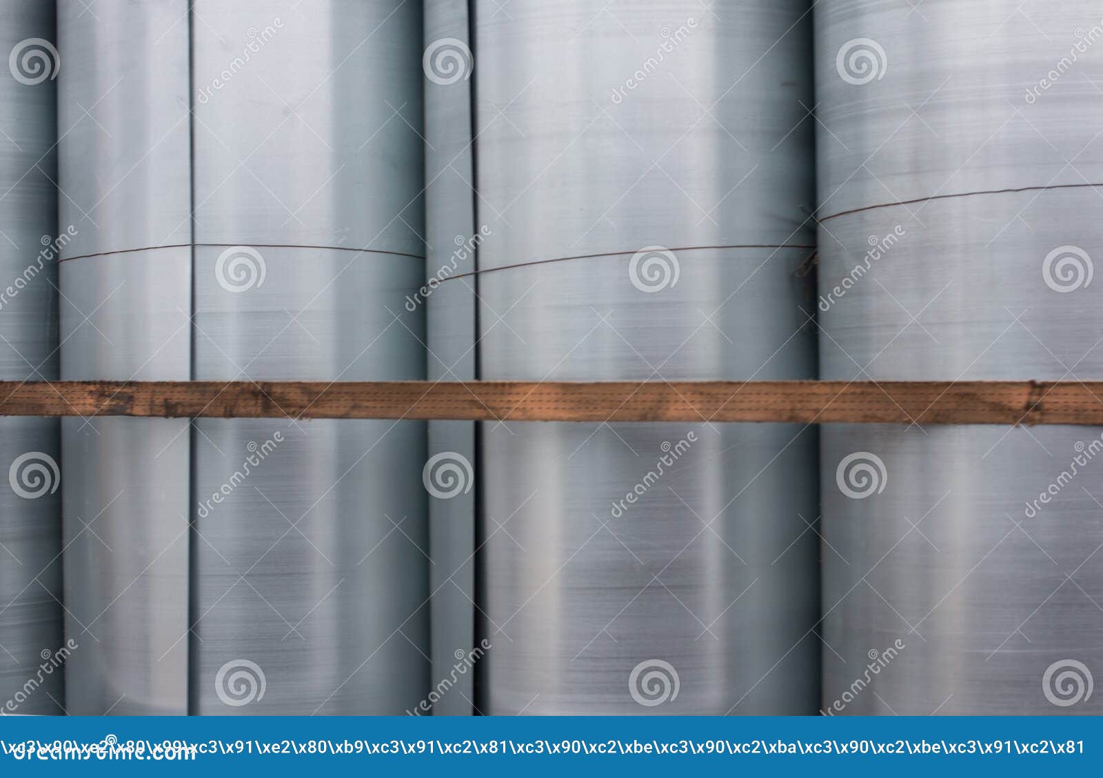Metal Silver Barrels in a Bundle. Stock Photo - Image of cask, chemical ...