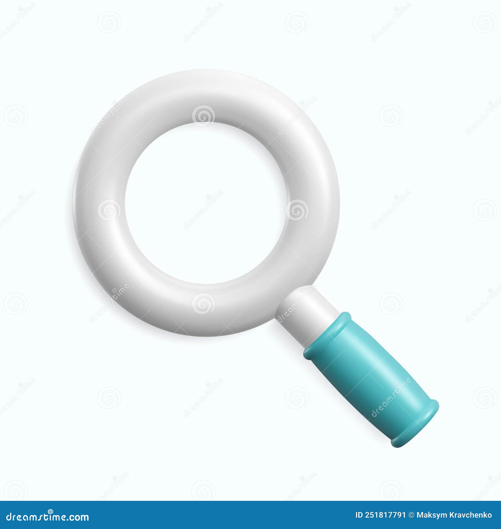 Metal Silver Magnifier. 3d Volume Lens Icon Stock Illustration ...