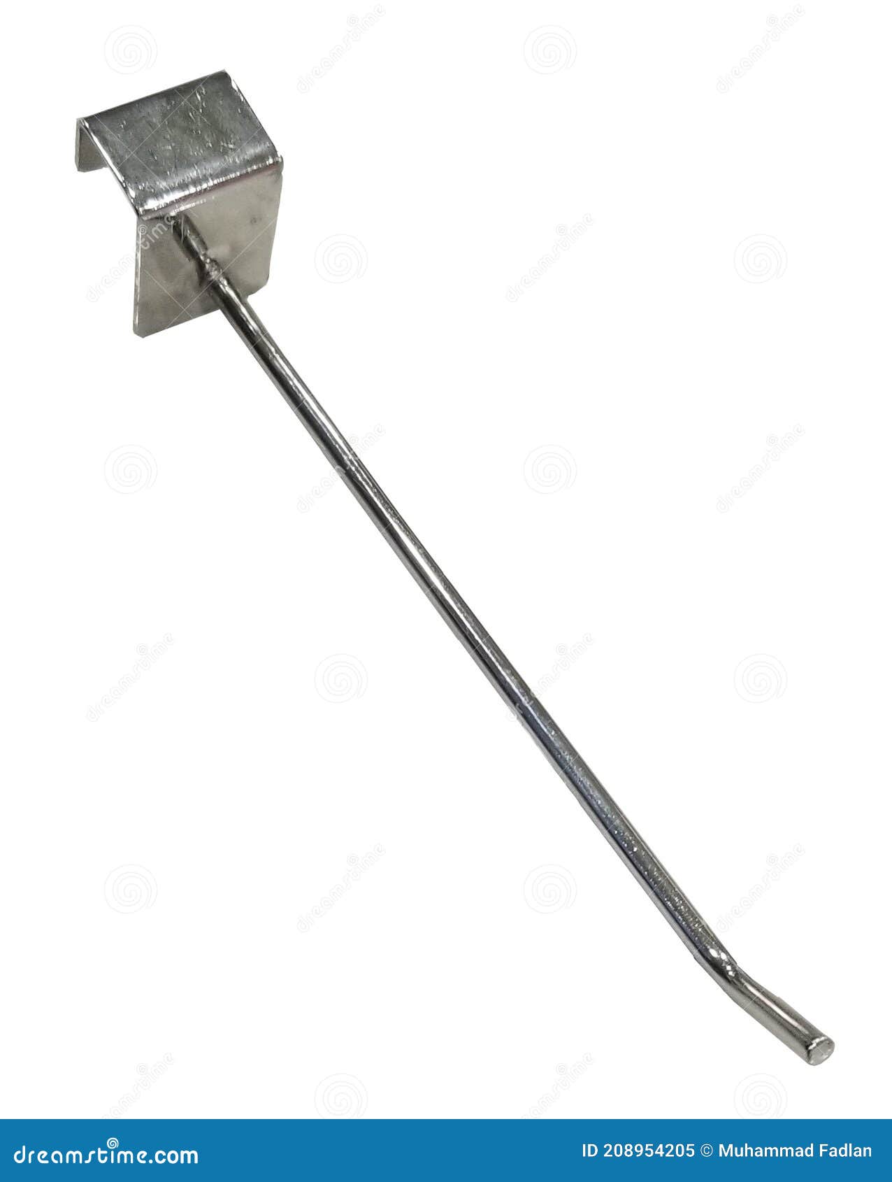 Metal Silver Plate and Stick on White Background Stock Image - Image of ...