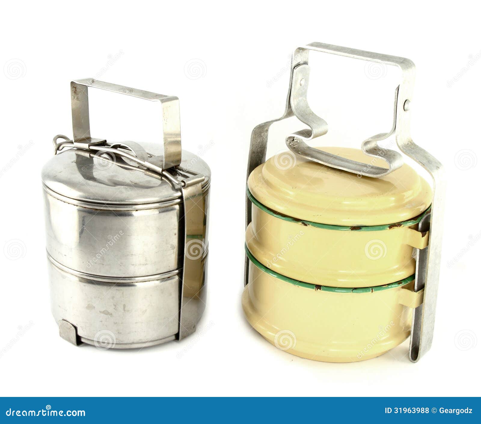 Metal and Silver Tiffin, Food Container Stock Photo - Image of dinner ...