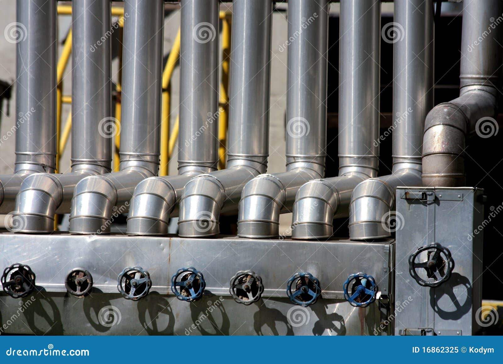 Metal Silver Tubes with Taps Stock Image - Image of construction ...