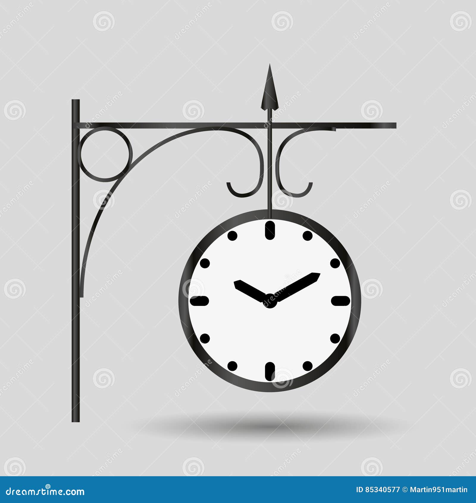 Metal Simple Railway Style Clock Vector Object Eps10 Stock Vector ...