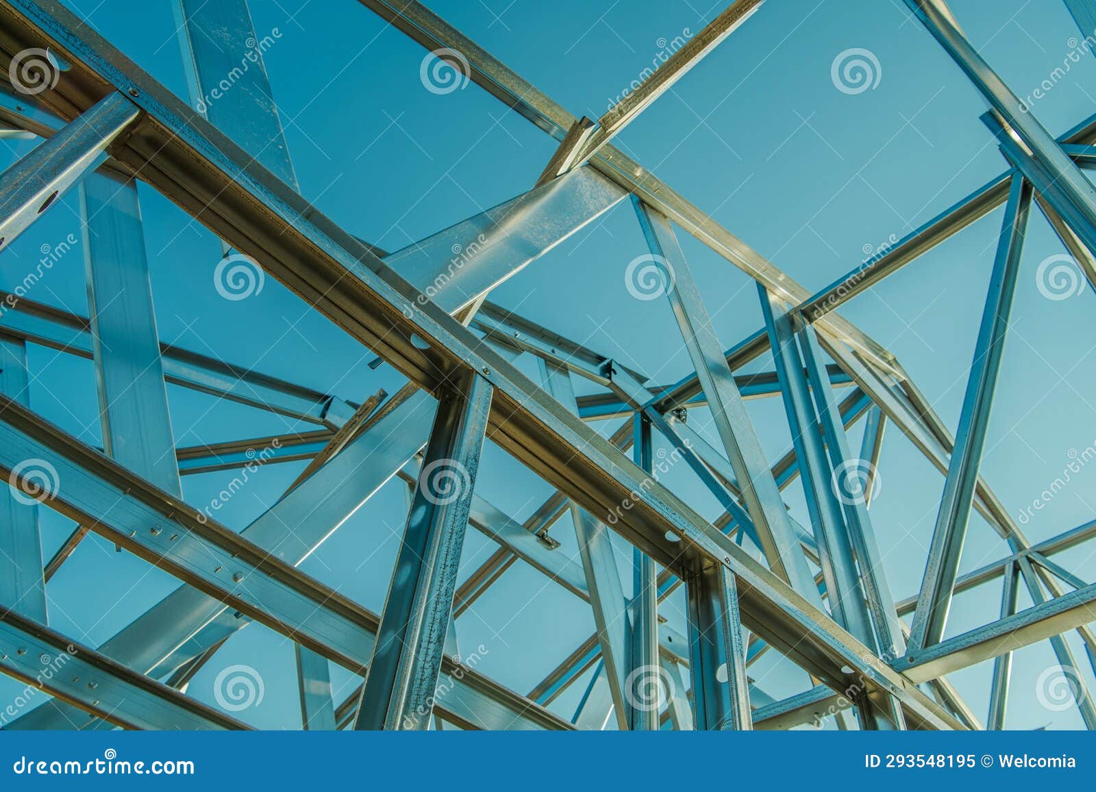 Metal Skeleton Frame of Residential Building Stock Image - Image of ...