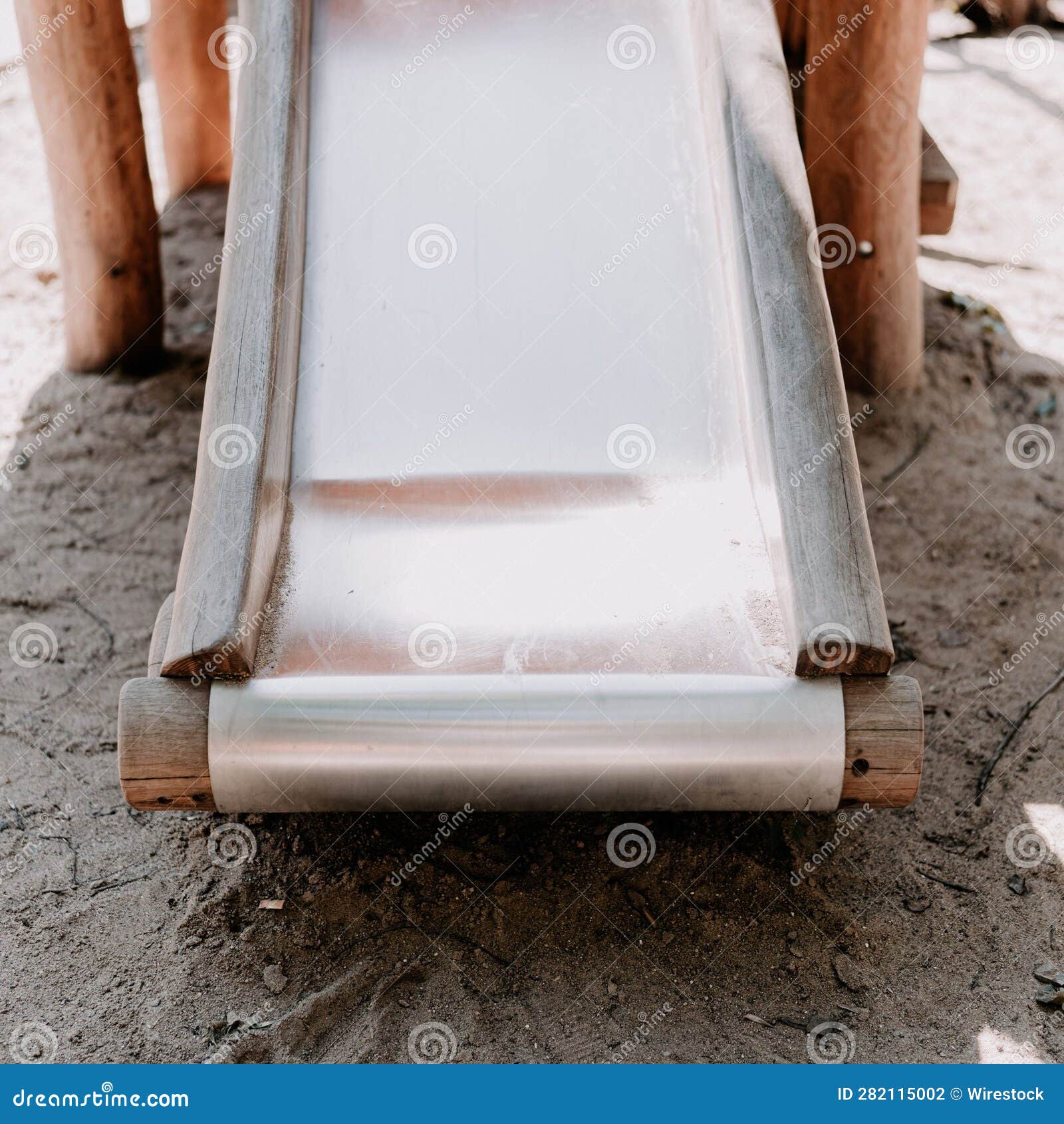 Metal Slide with a Curved Section at the Base Stock Photo - Image of ...