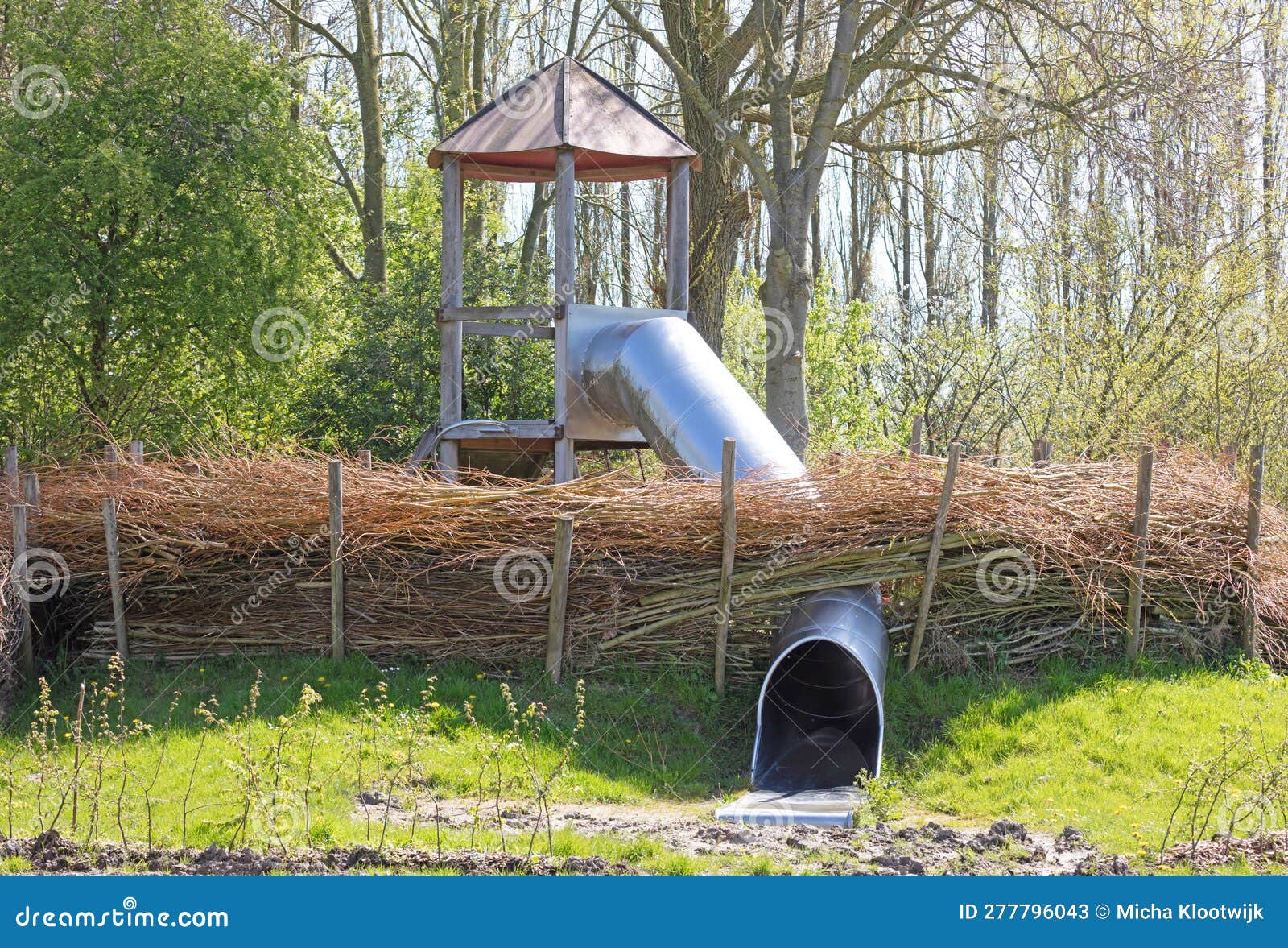 Metal Slide Outside in a Playground Stock Image - Image of park ...