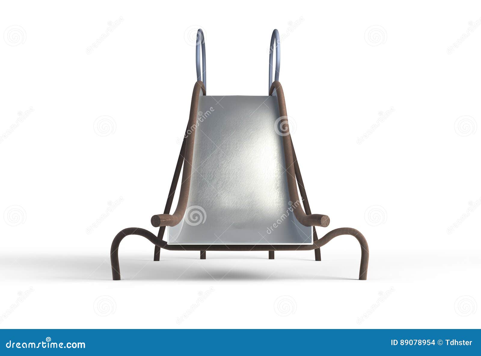 Metal Slide Playground for Children Front View 3d Illustration Stock ...
