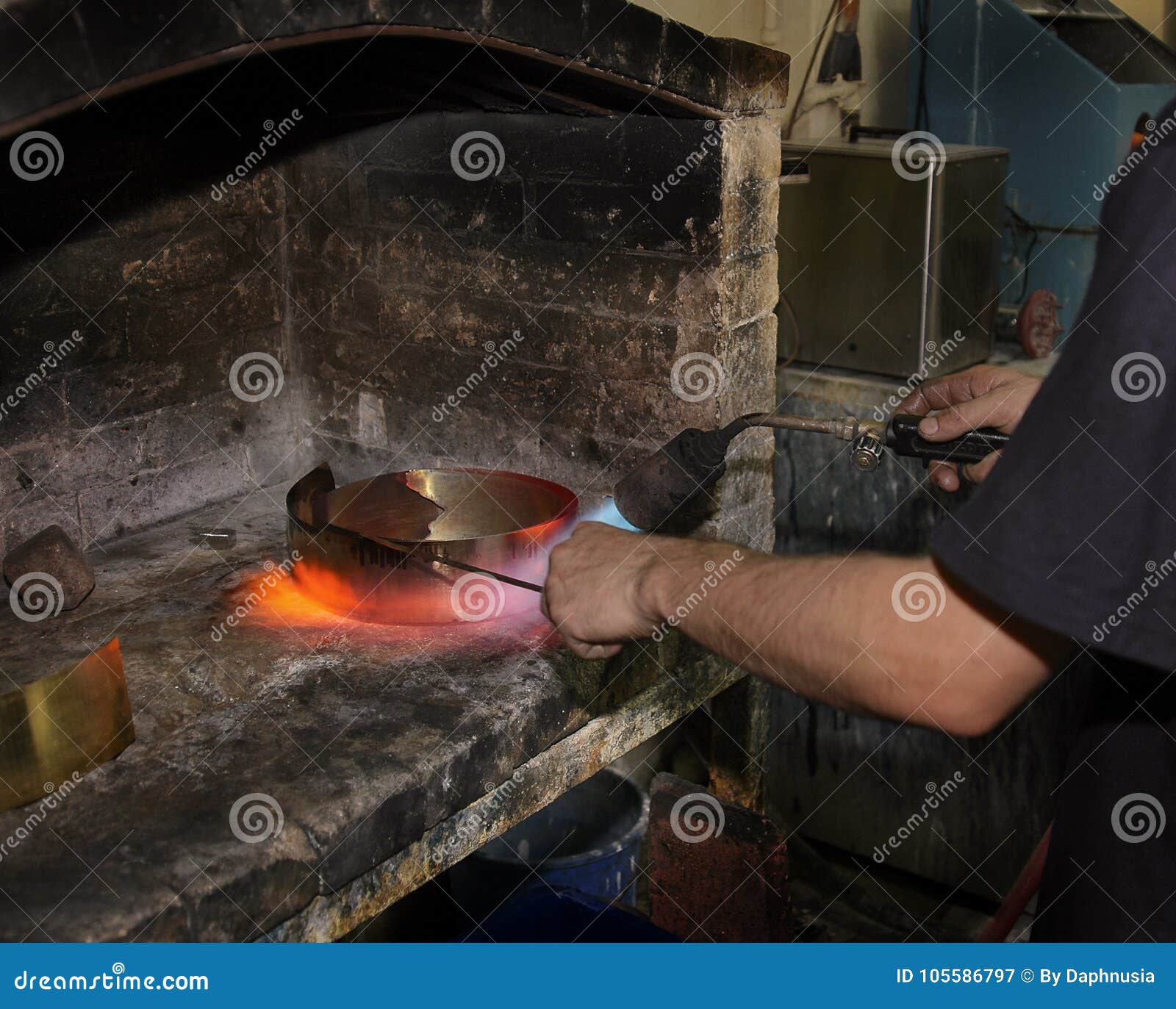 Metal Smelting Process, Gold Melting Stock Image - Image of safety ...