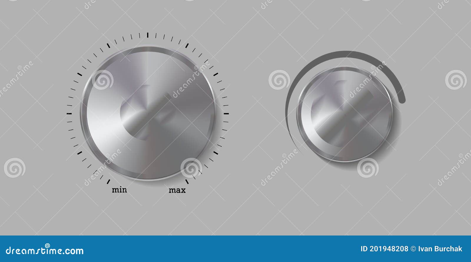 Metal Sound Knobs. Realistic Vector Illustration Stock Vector ...