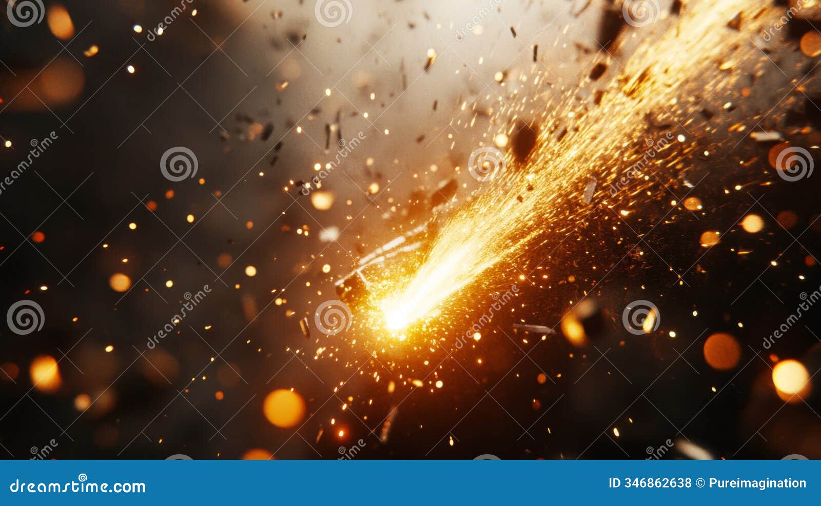Metal Sparks Exploding During Intense Welding Process Royalty-Free ...