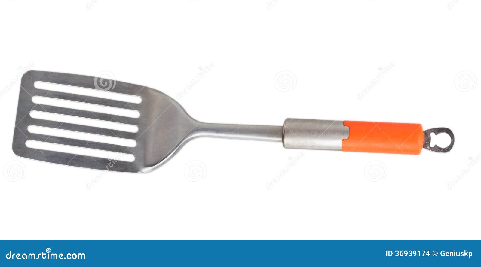 Metal Spatula with Orange Handle Stock Photo - Image of clean ...