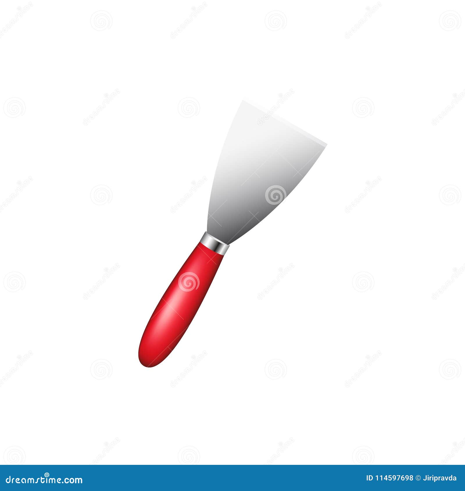 Metal Spatula with Red Handle Stock Vector - Illustration of renovation ...