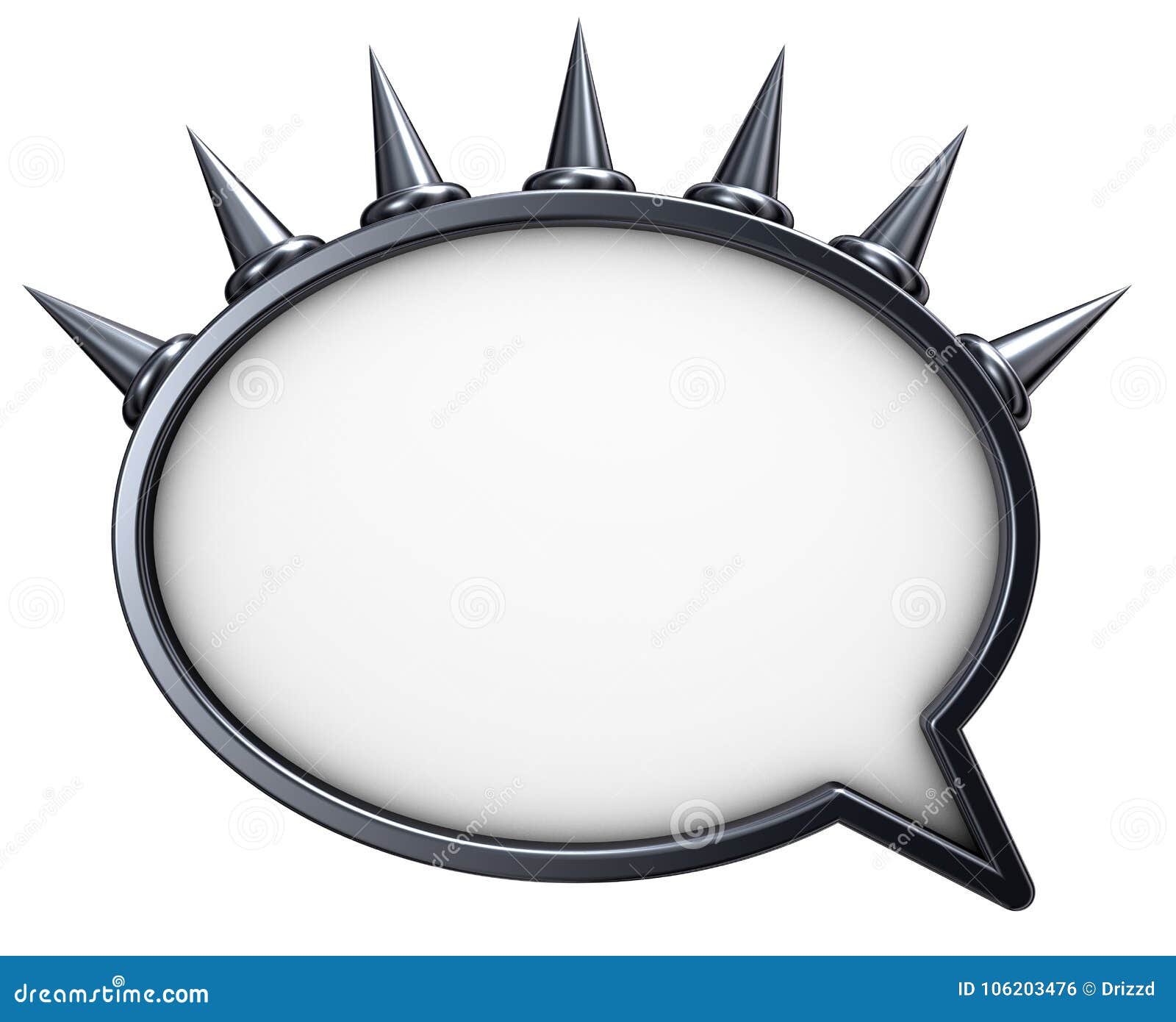 Metal speech bubble stock illustration. Illustration of empty - 106203476