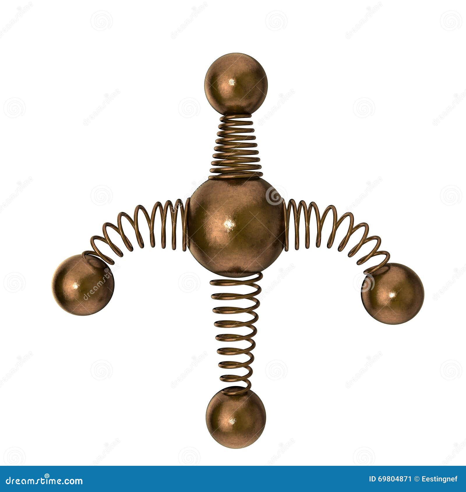 Metal Sphere Connected by Springs.3D Rendering Illustration. Stock ...