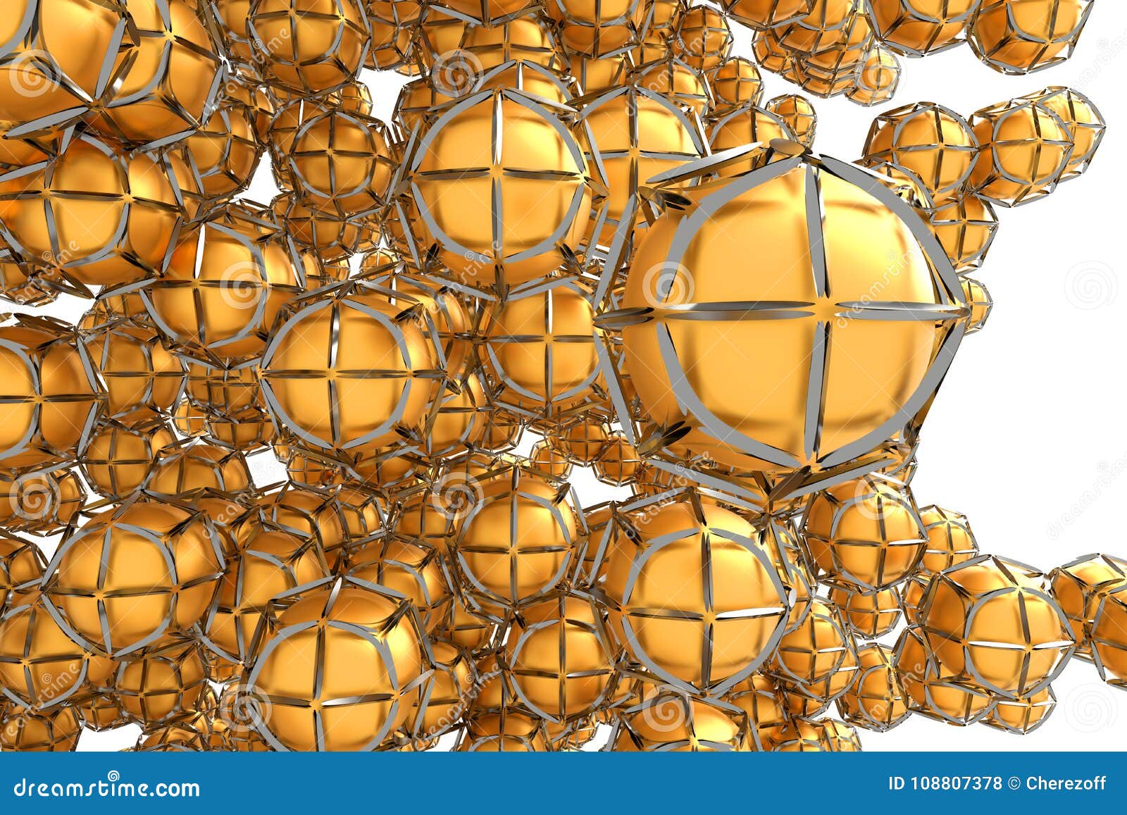 Metal Spheres in a Frame Shell Stock Illustration - Illustration of ...