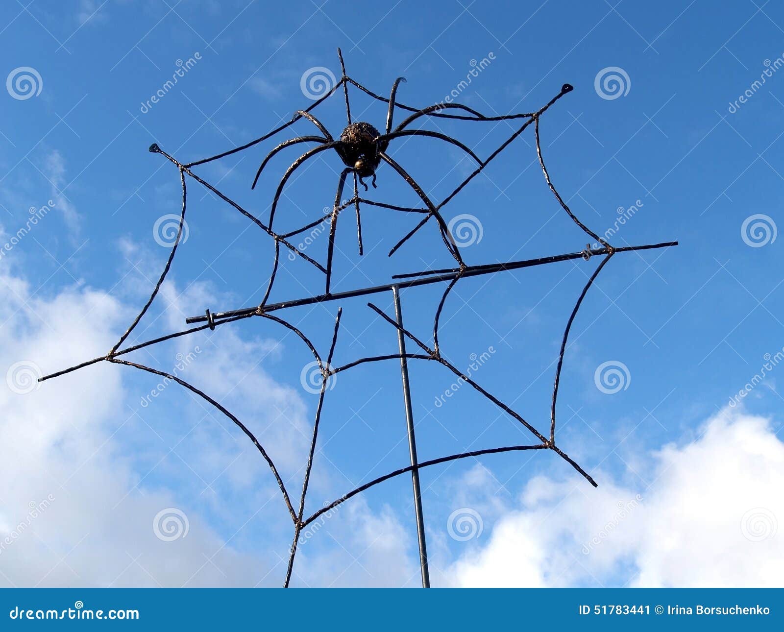 Metal Spider in a Web Against the Sky Editorial Photo - Image of shod ...