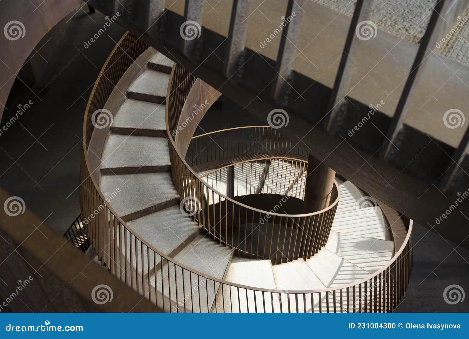 Metal Spiral Staircase Forms Beautiful Geometric Patterns Stock Photo ...