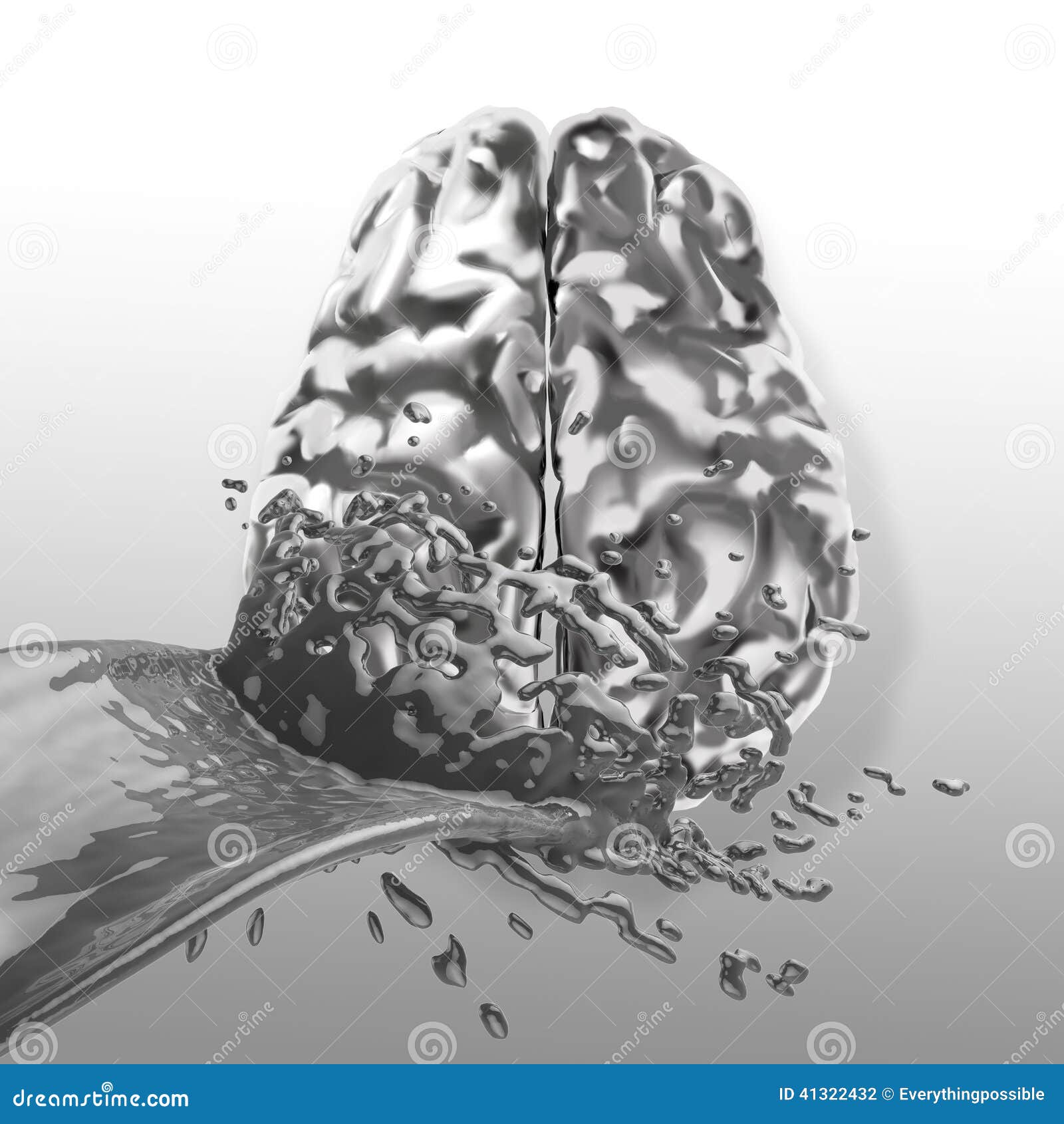 Metal Splash on Brain As Concept Stock Illustration - Illustration of ...