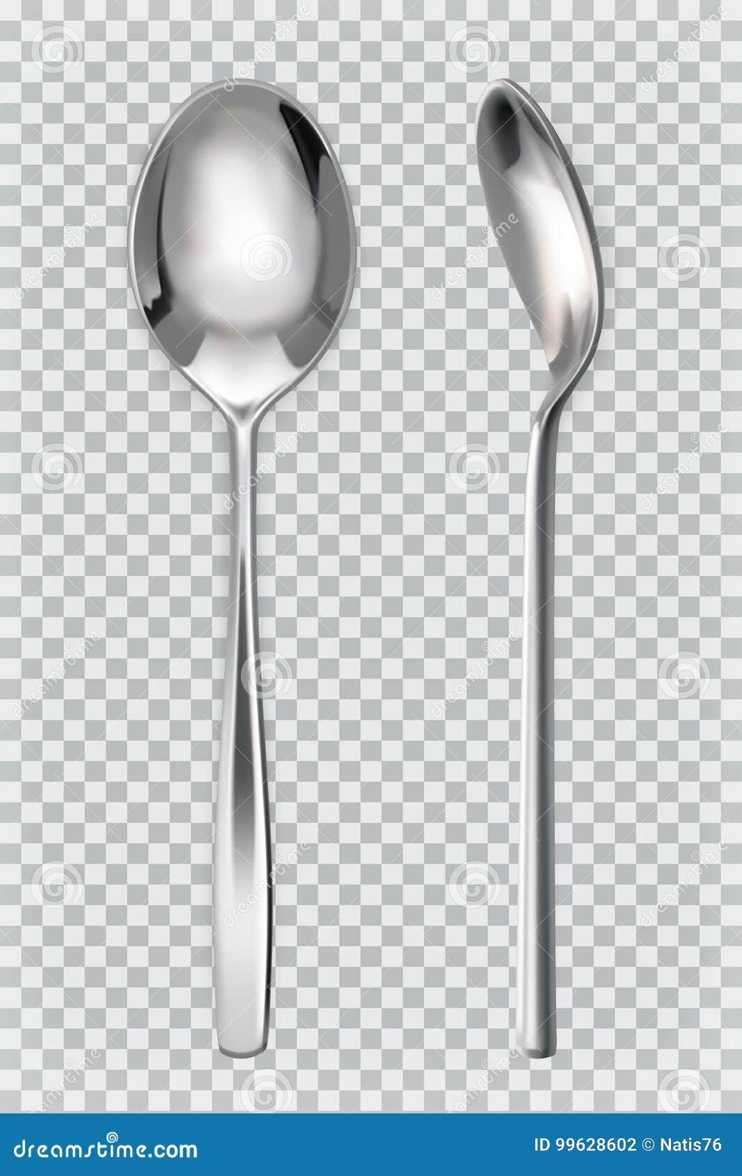 Metal spoons. Vector icon stock vector. Illustration of steel - 99628602