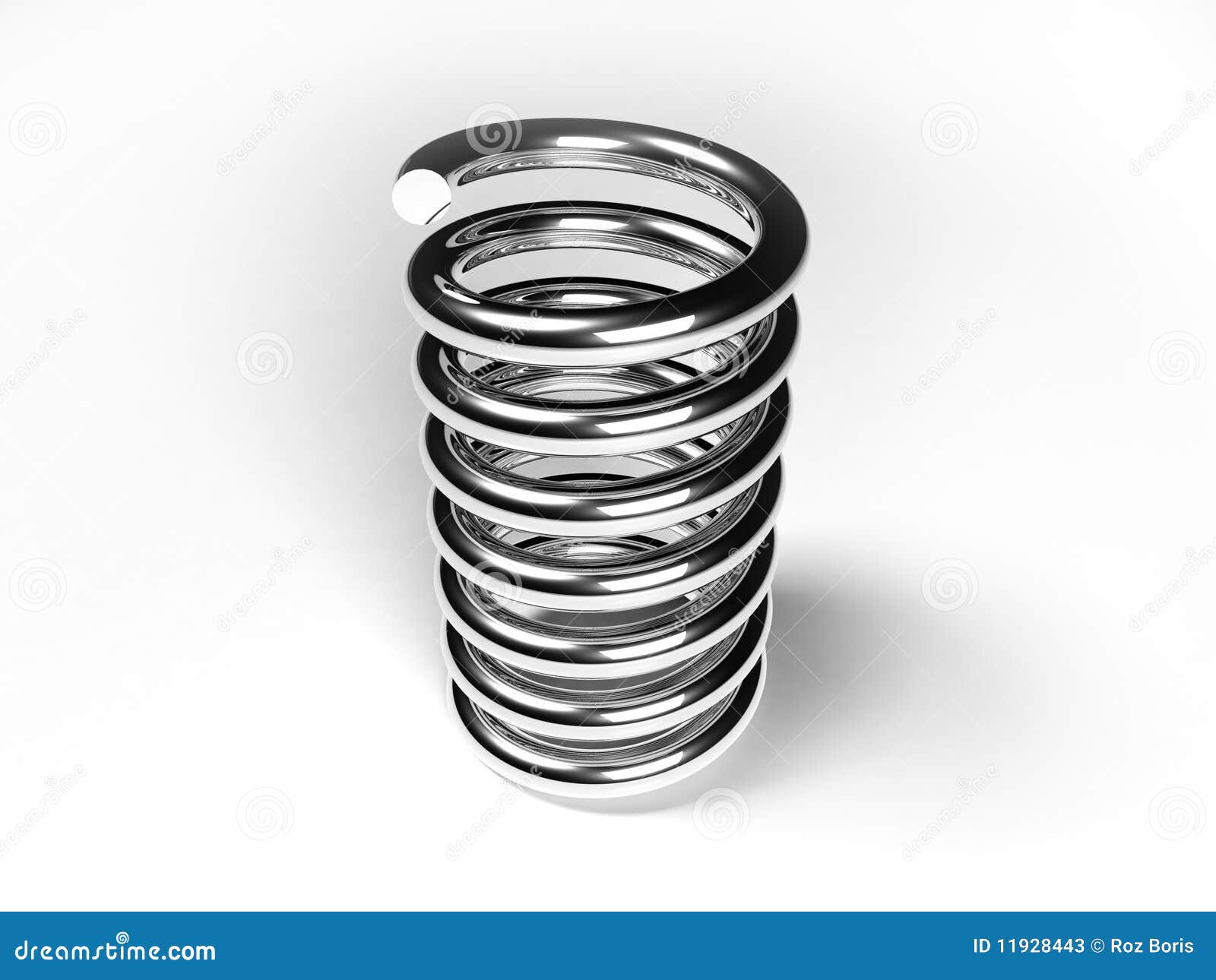 Metal Spring Silver Realistic Set With Swirls Isolated Vector ...