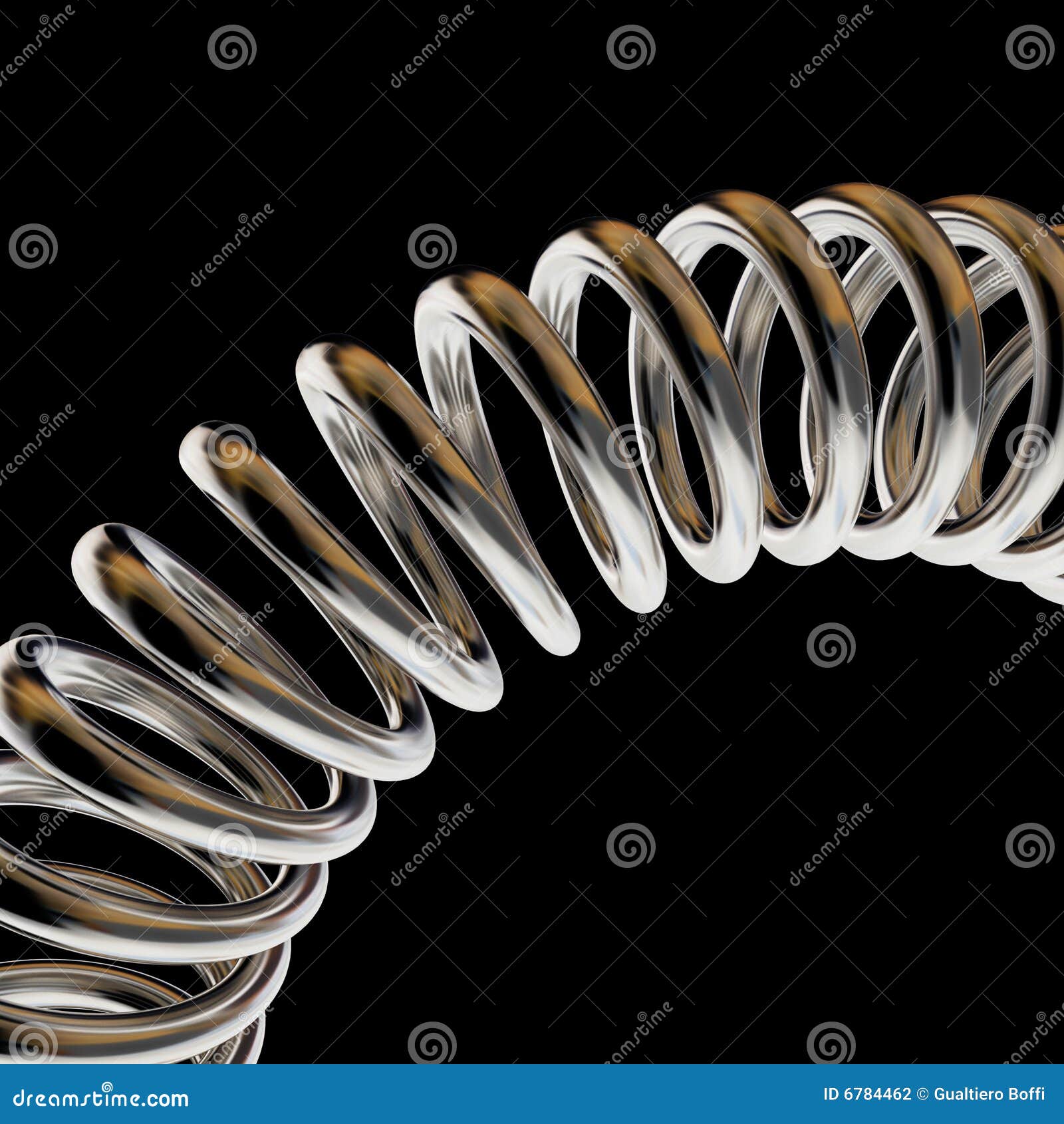 Metal Spring Silver Realistic Set With Swirls Isolated Vector ...