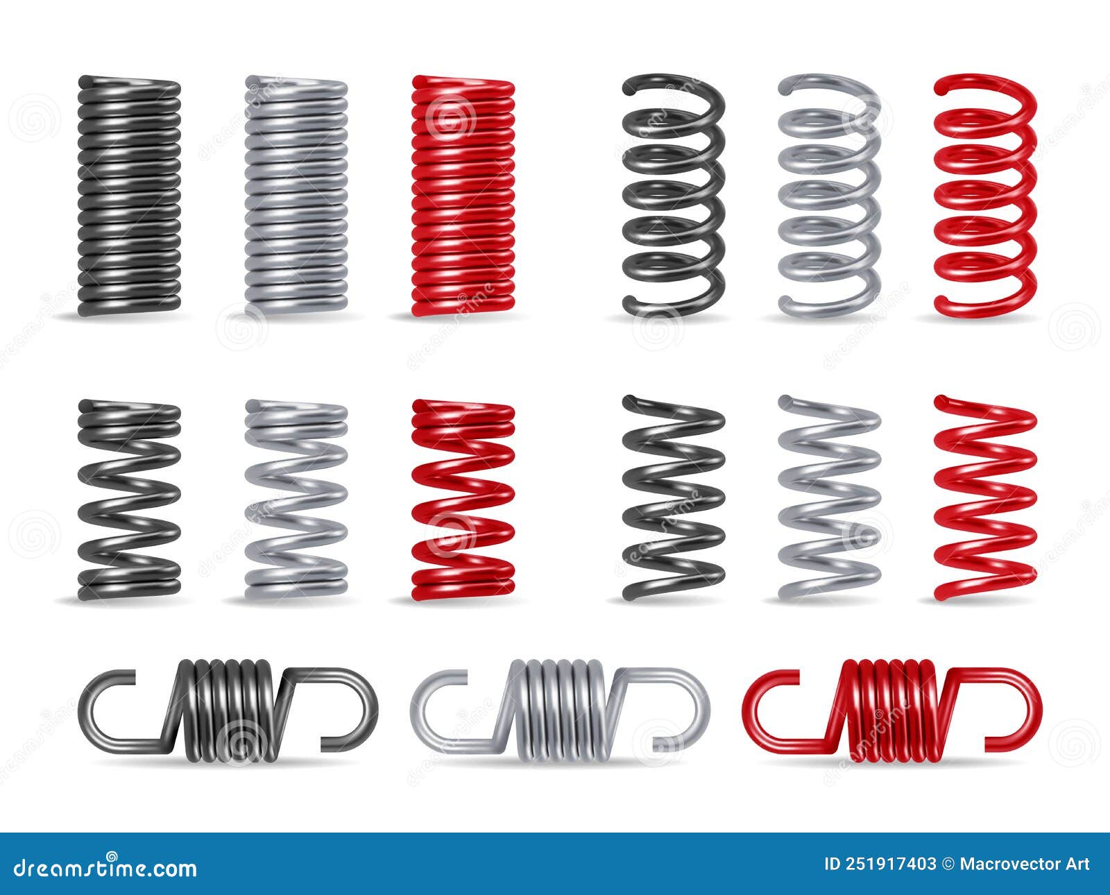 Metal Spring Bright Set stock vector. Illustration of color - 251917403