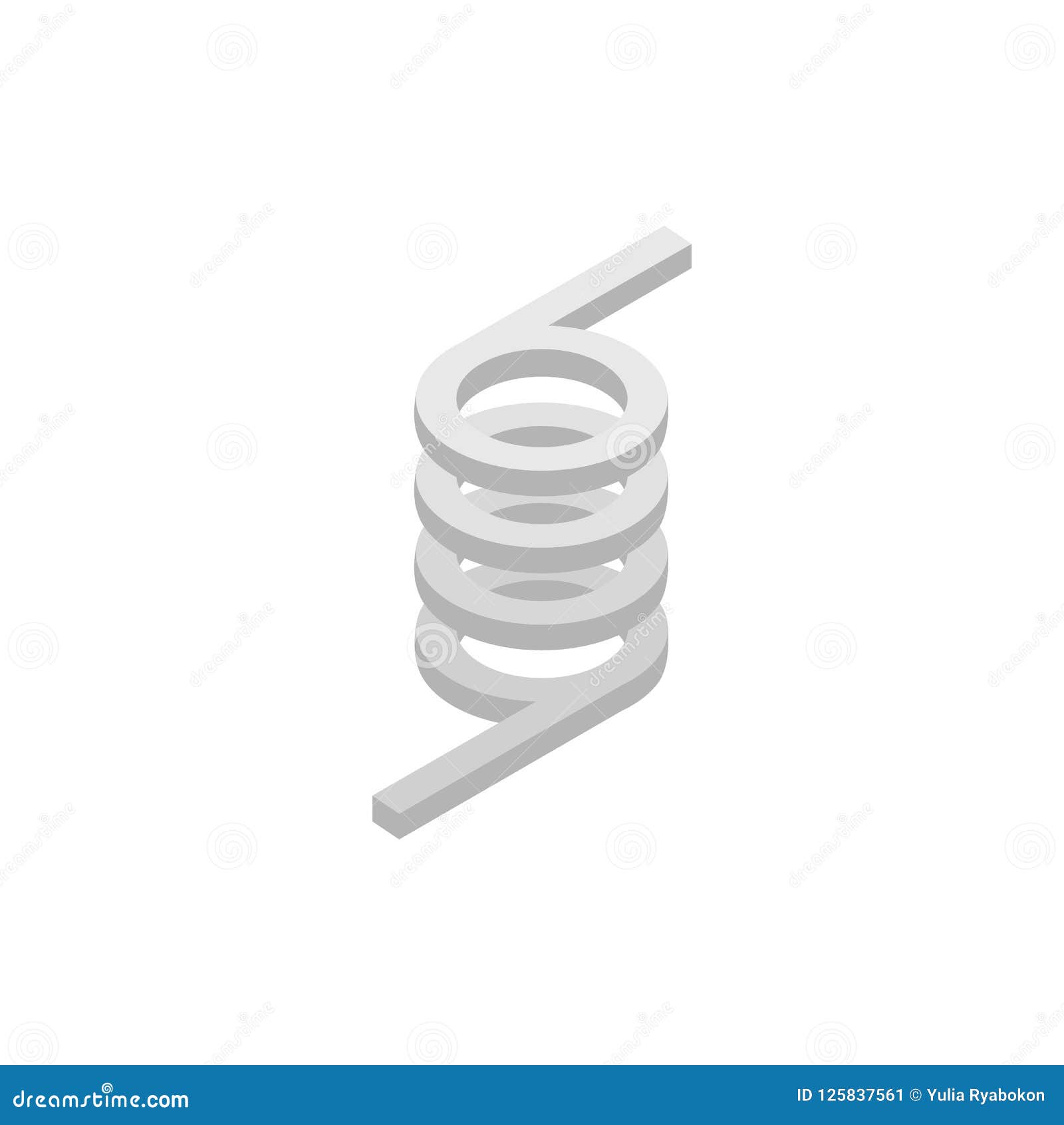 Metal Spring Icon, Isometric 3d Style Stock Illustration - Illustration ...