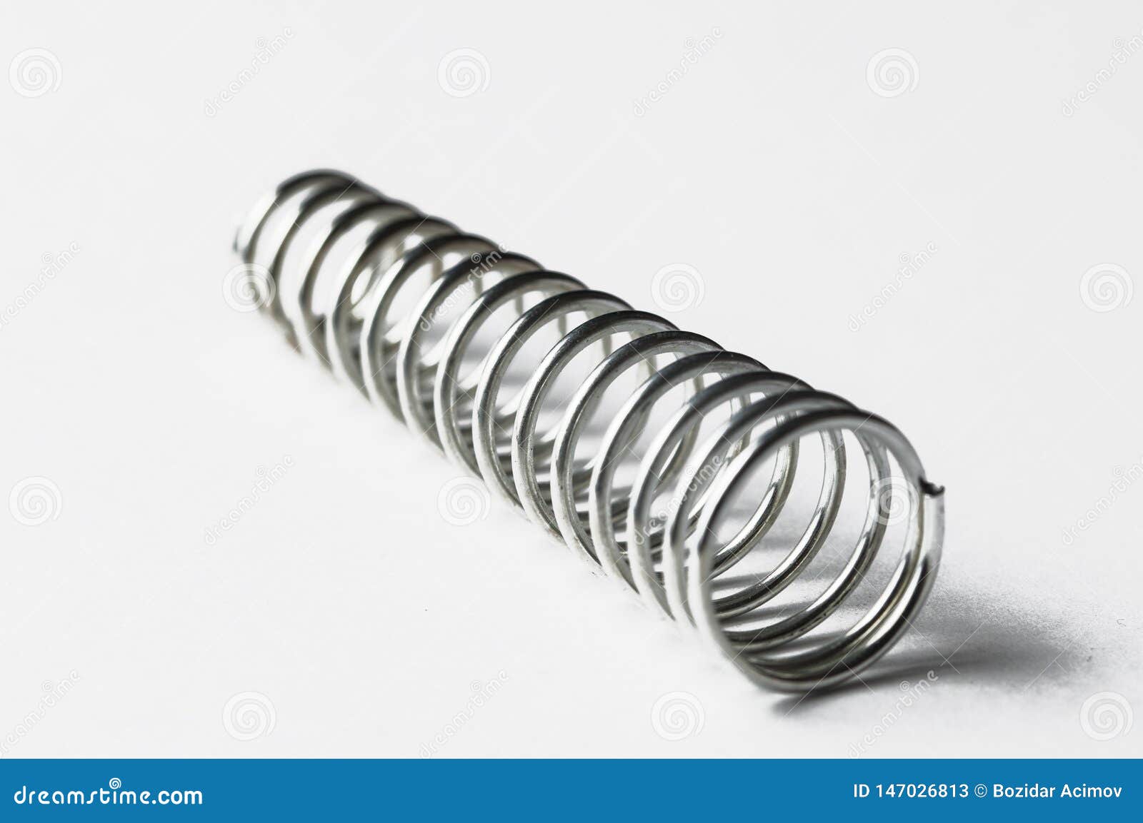 Metal Spring Isolated on White Background Stock Image - Image of shadow ...
