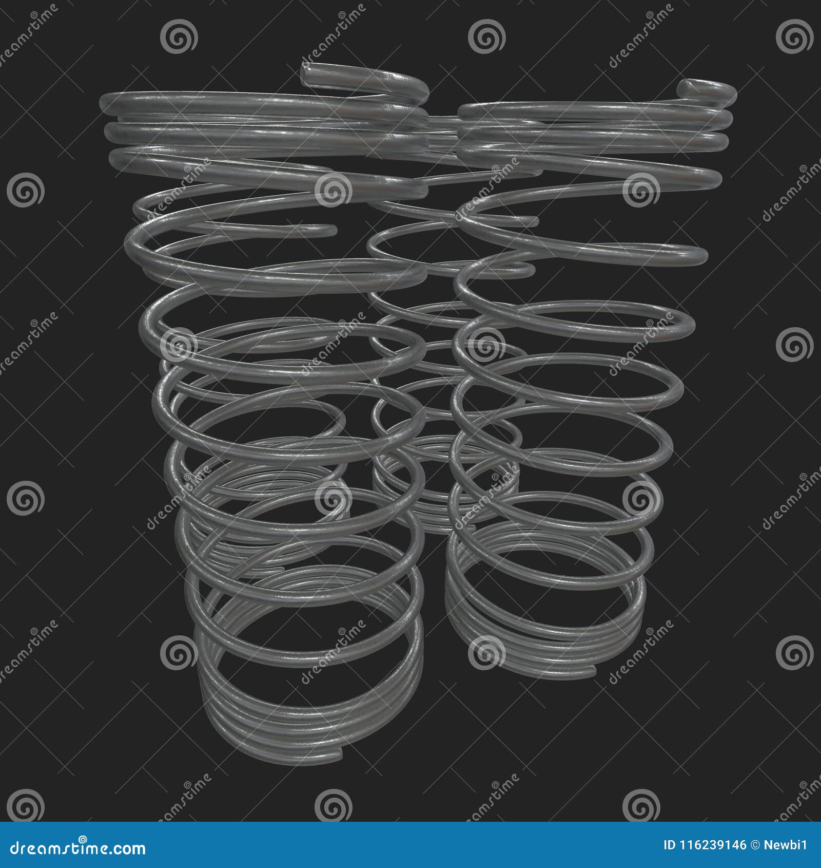 Metal spring 3d stock illustration. Illustration of metallic - 116239146