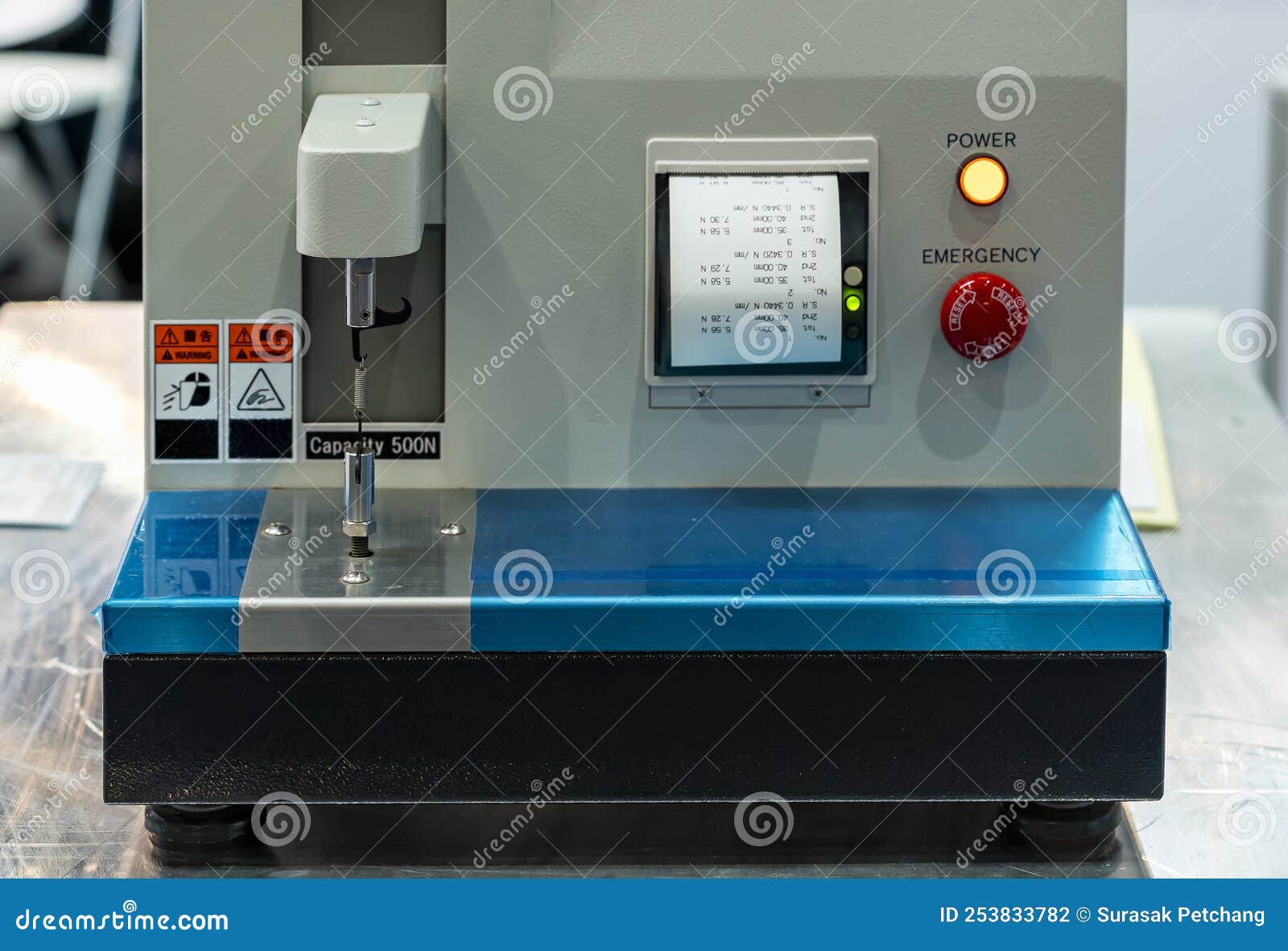 Metal Spring during Measurement on Spring Tester Machine and Data ...