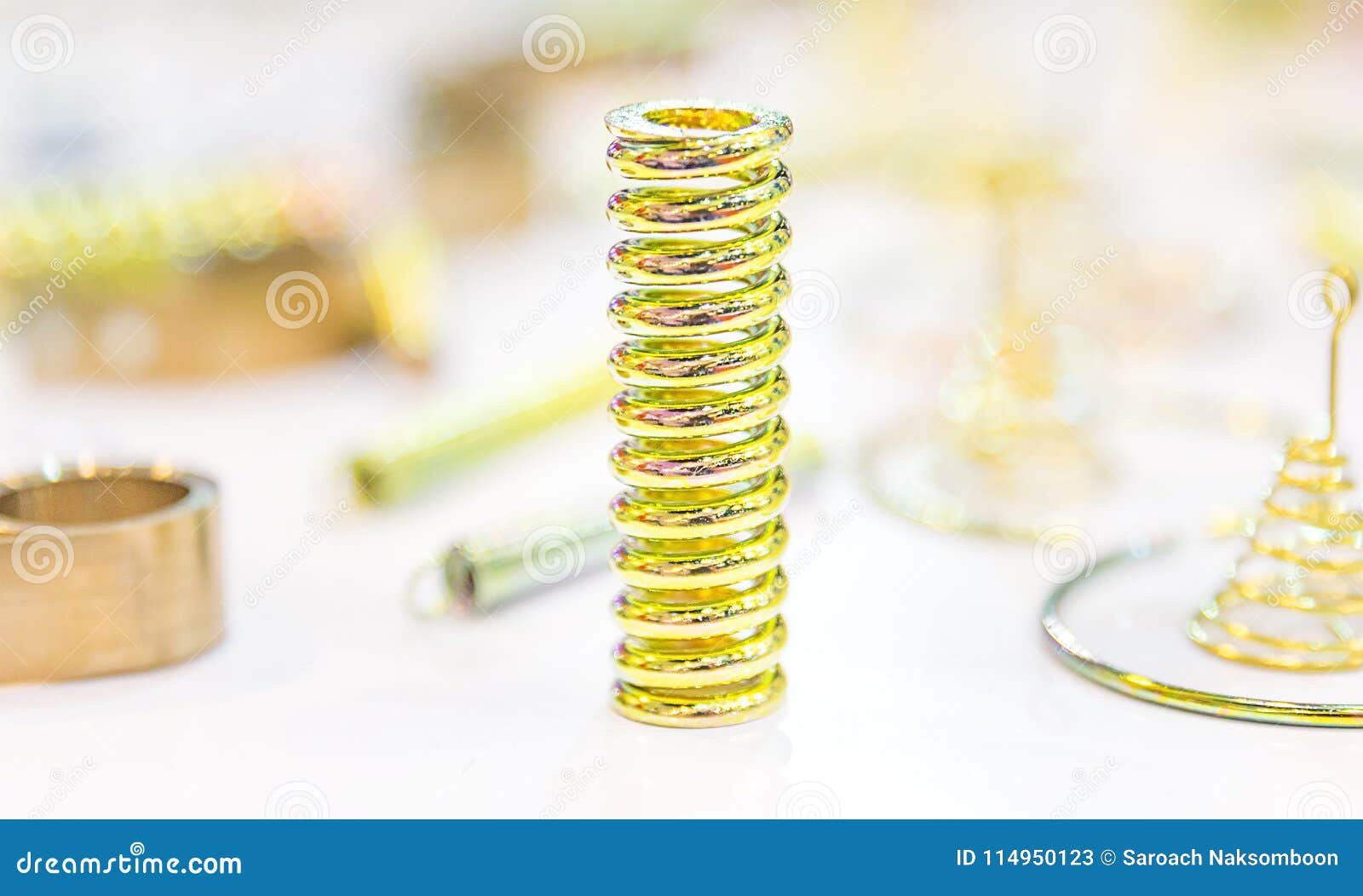 Metal spring stock image. Image of silver, bounce, shock - 114950123