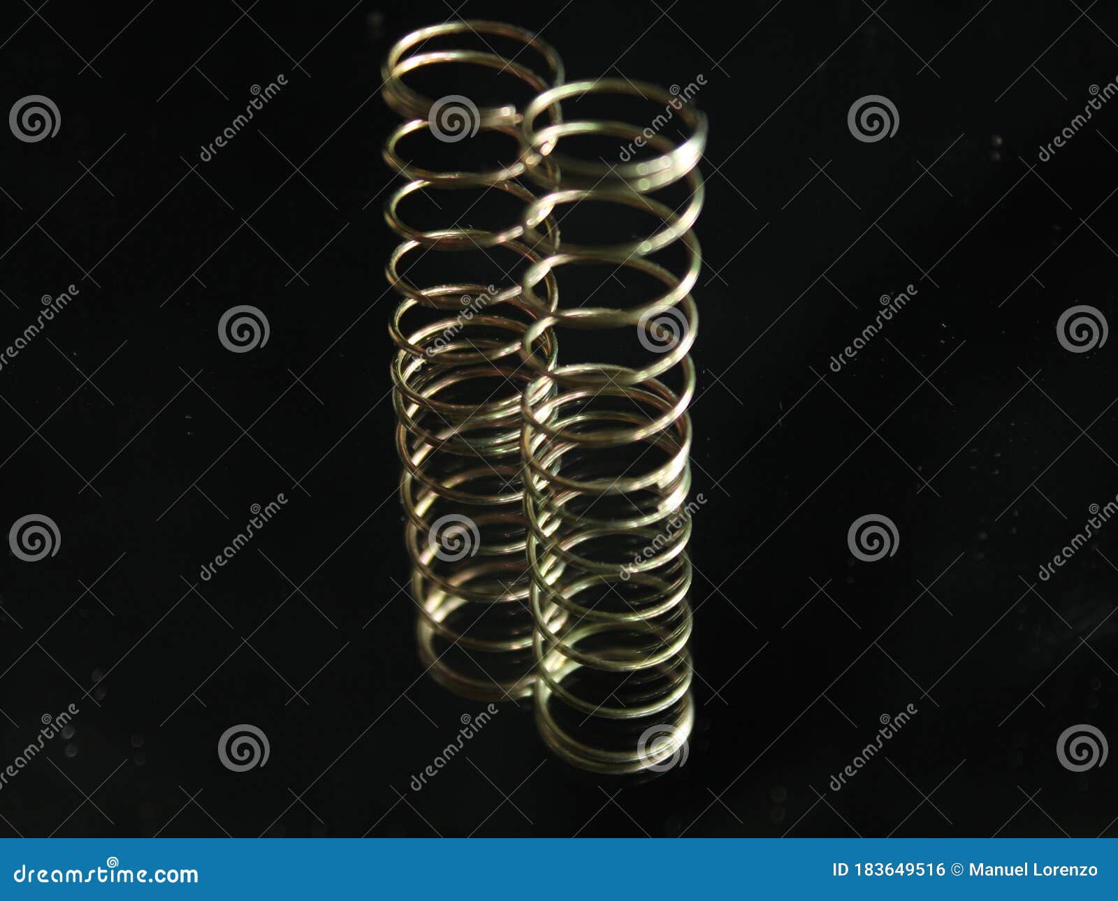 Metal Spring Round Helical Spiral Reflection Elastic Stock Photo ...