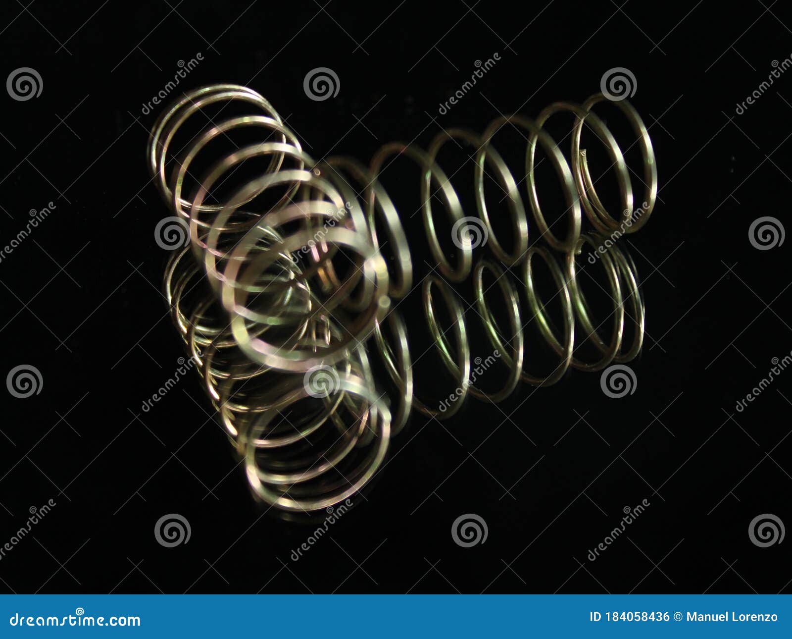 Metal Spring Round Helical Spiral Reflection Elastic Stock Photo ...