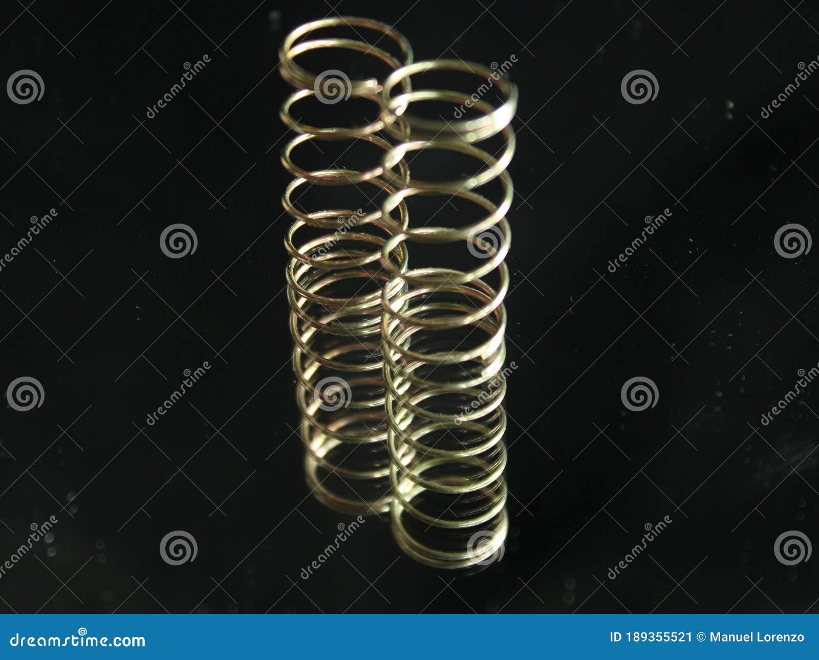 Metal Spring Round Helical Spiral Reflection Elastic Stock Image ...