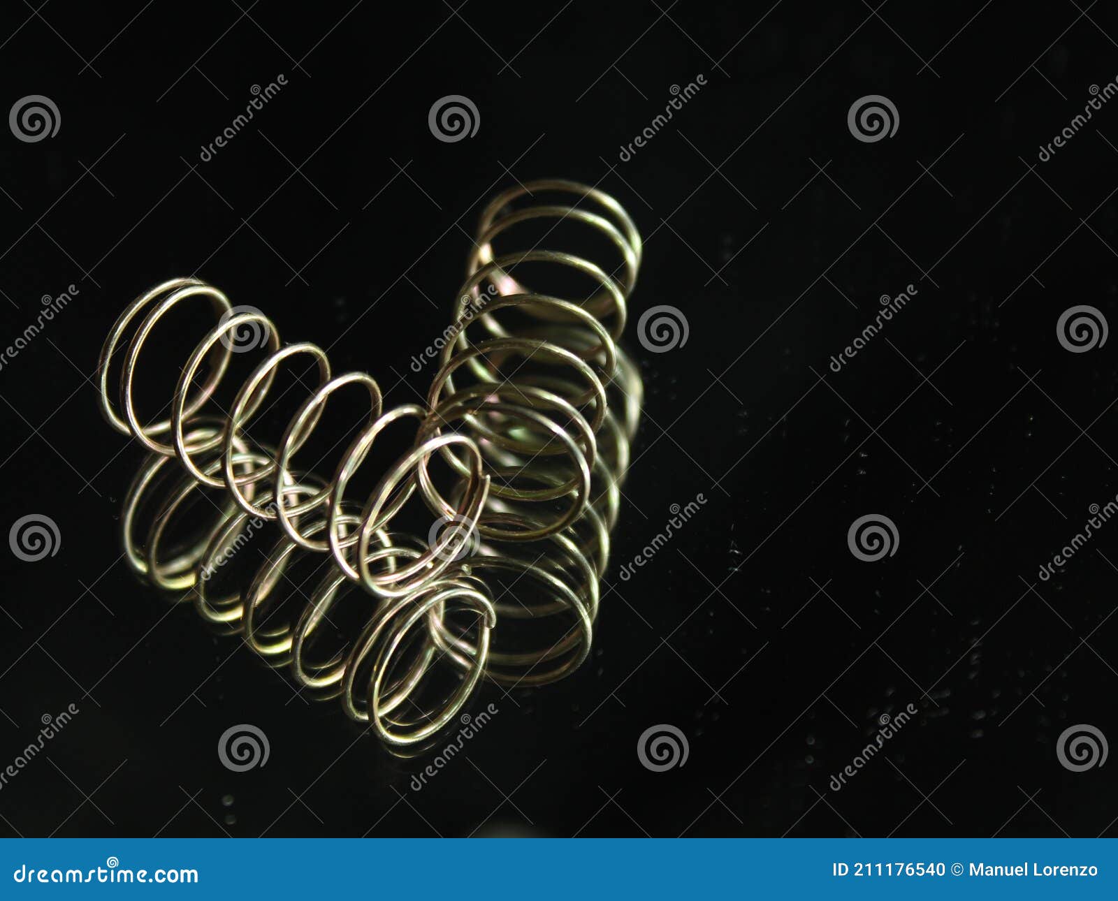 Metal Spring Round Helical Spiral Reflection Elastic Stock Photo ...