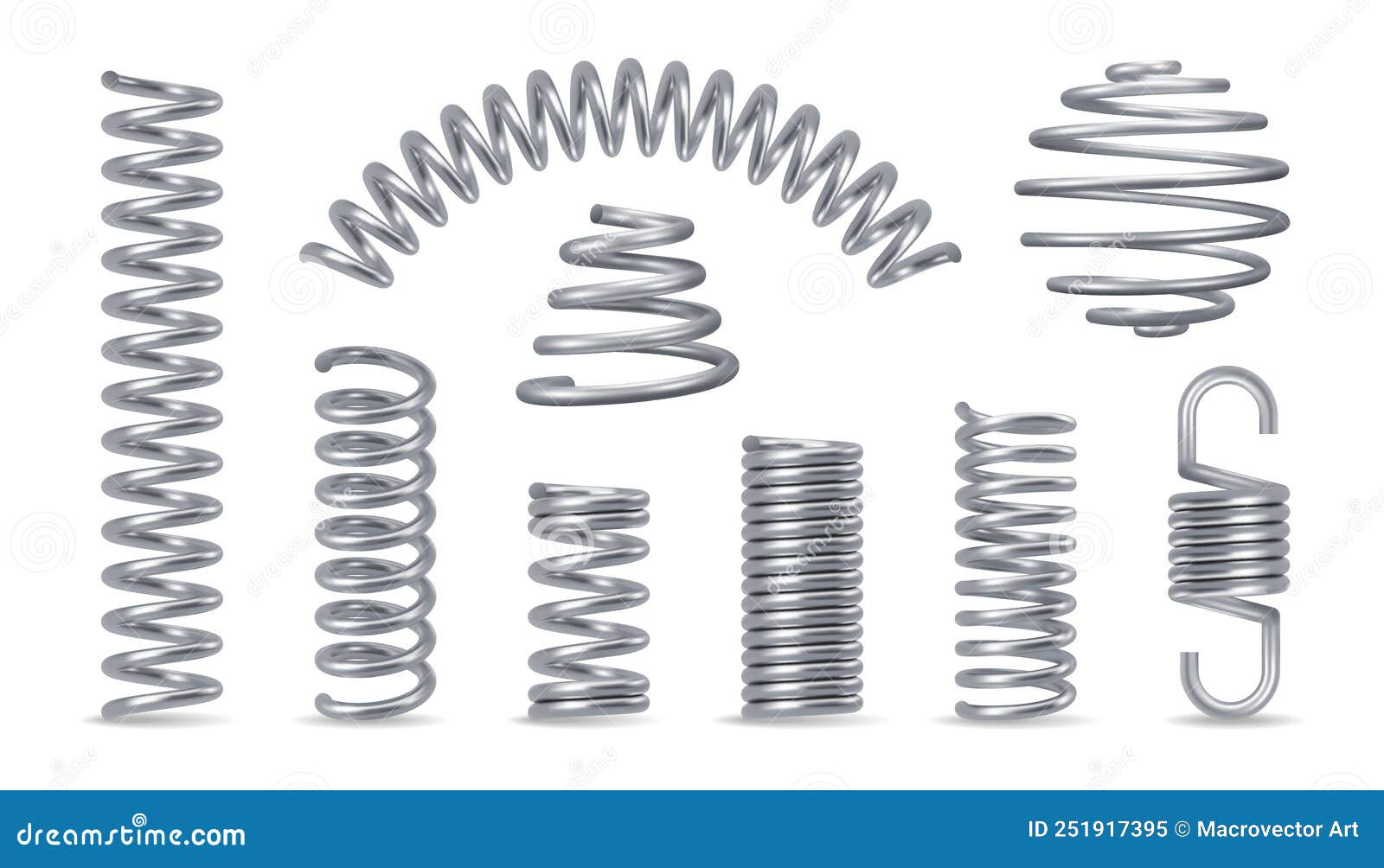 Metal Spring Silver Set stock vector. Illustration of decorative ...