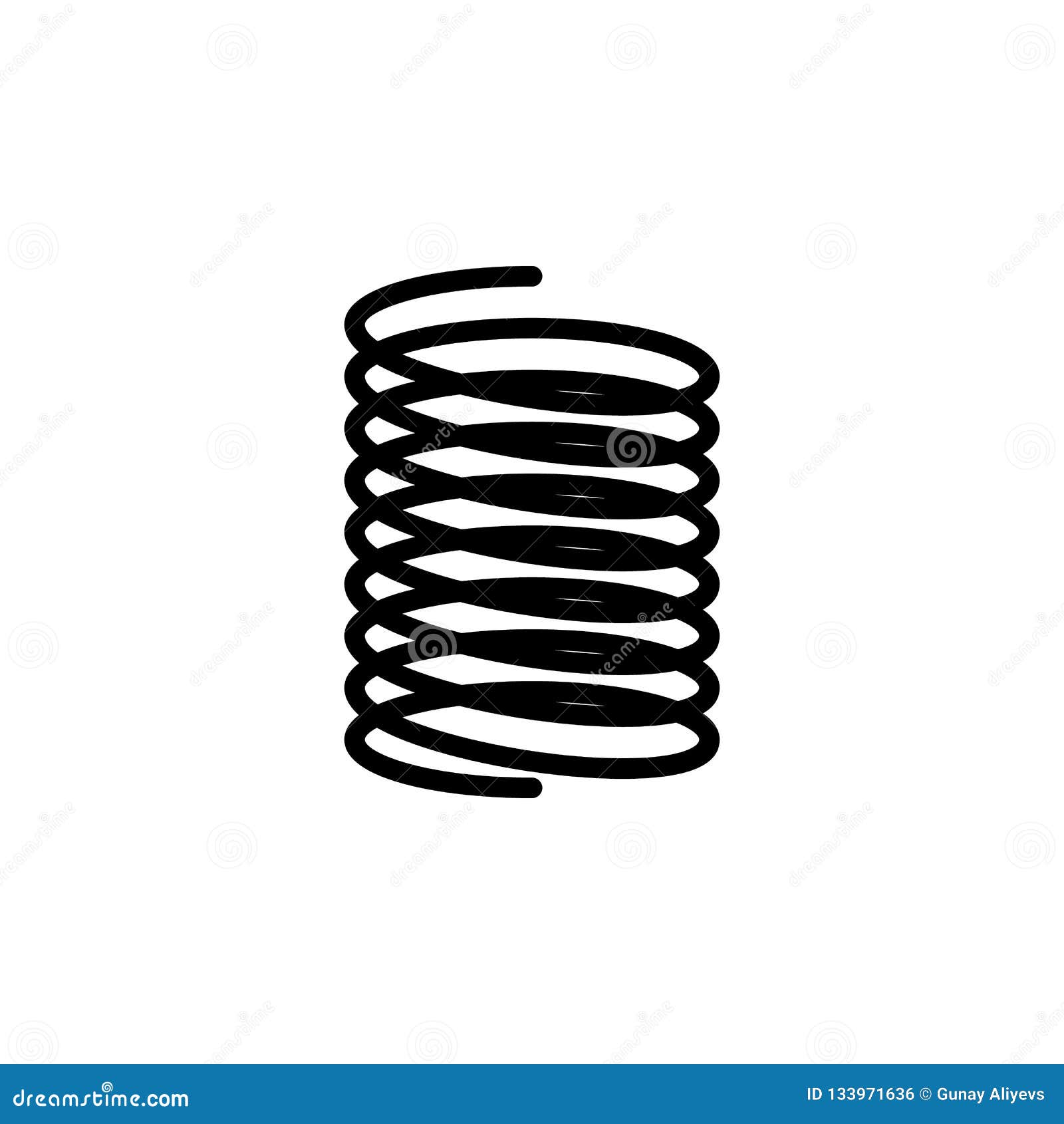 Metal spring vector icon stock illustration. Illustration of symbol ...