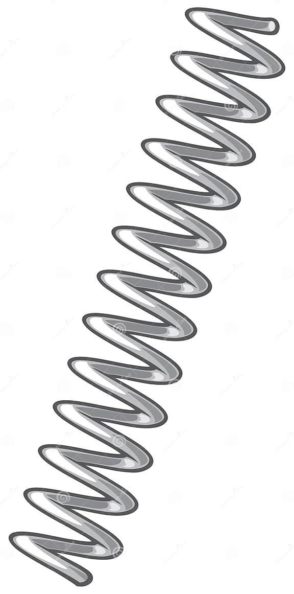 Metal spring stock vector. Illustration of spiral, chrome - 88582030