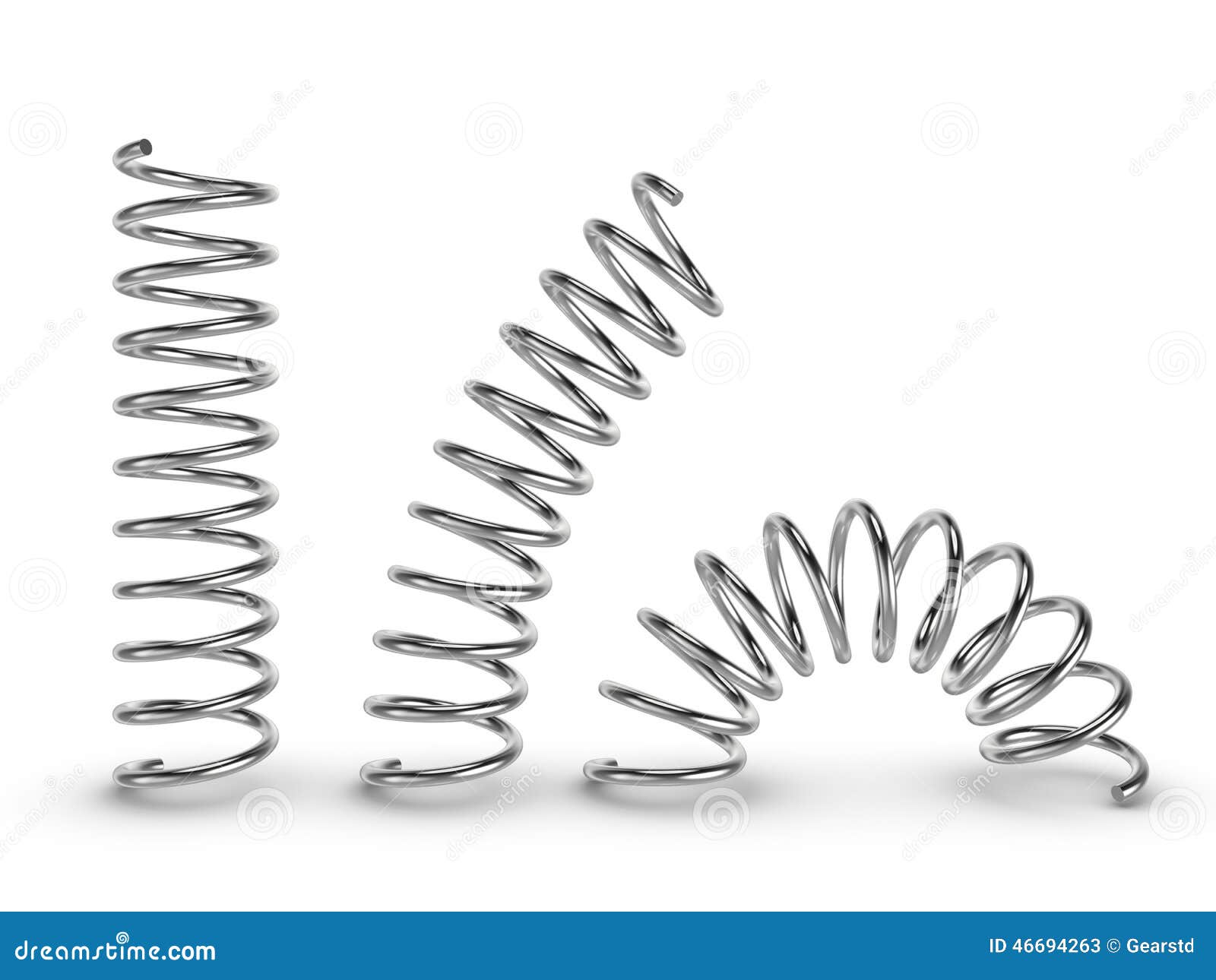 Metal Spring on White Background Stock Illustration - Illustration of ...