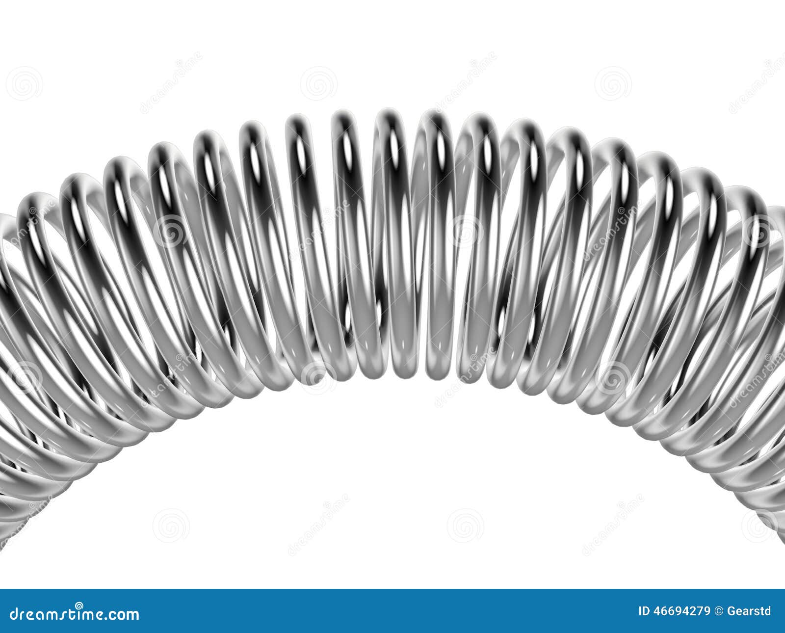 Metal Spring on White Background Stock Illustration - Illustration of ...