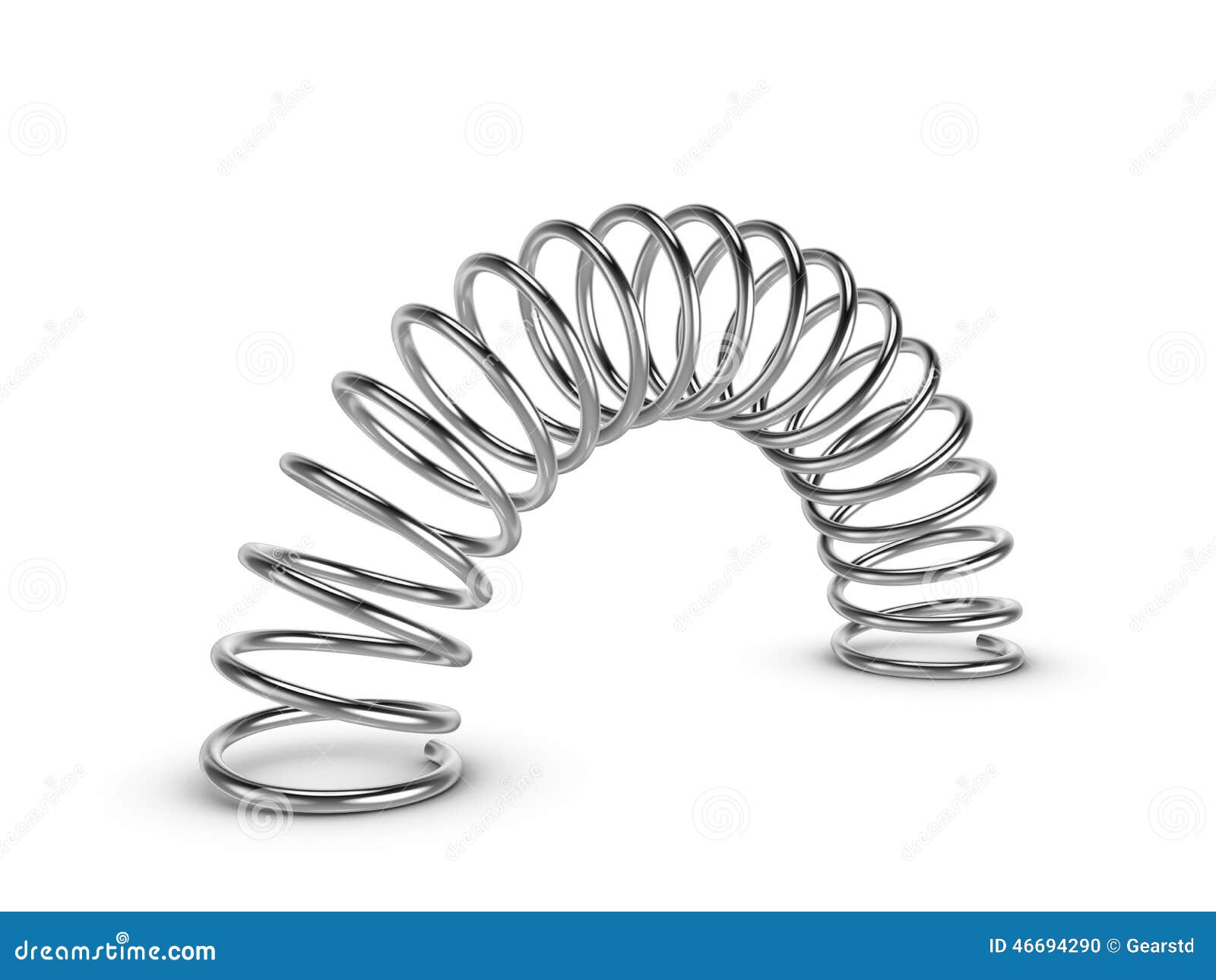 Metal Spring on White Background Stock Illustration - Illustration of ...
