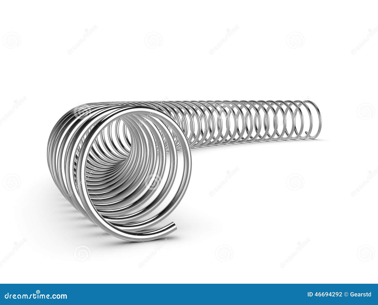 Metal Spring on White Background Stock Illustration - Illustration of ...
