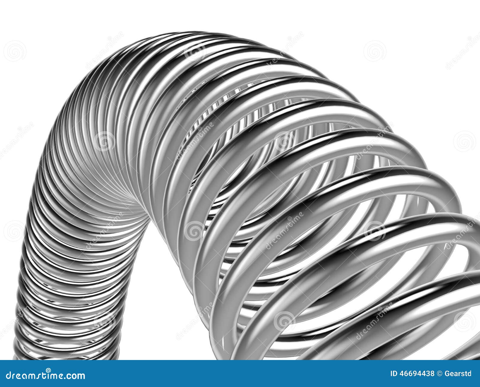 Metal Spring on White Background Stock Illustration - Illustration of ...