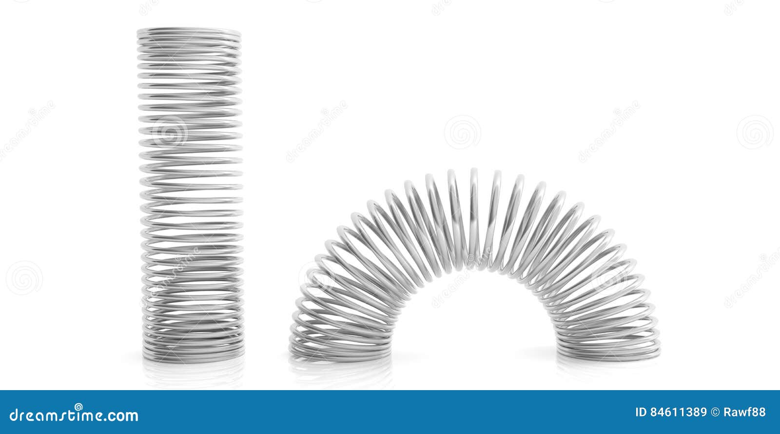 Metal Springs on White Background. 3d Illustration Stock Illustration ...