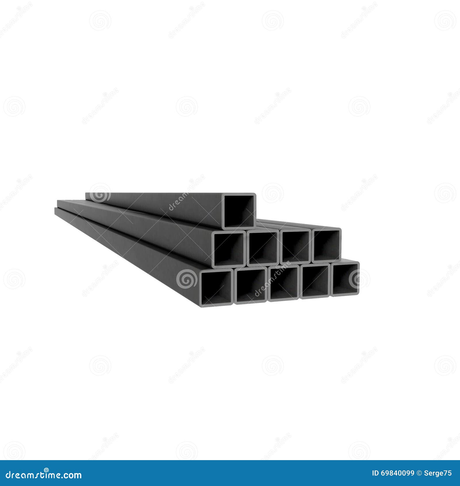 Metal square bars stock illustration. Illustration of engineering ...