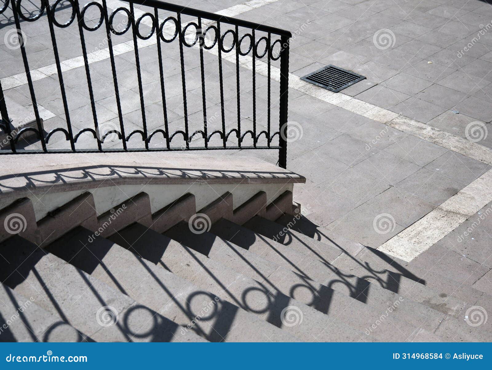 Metal stair handrails stock photo. Image of metal, texture - 314968584
