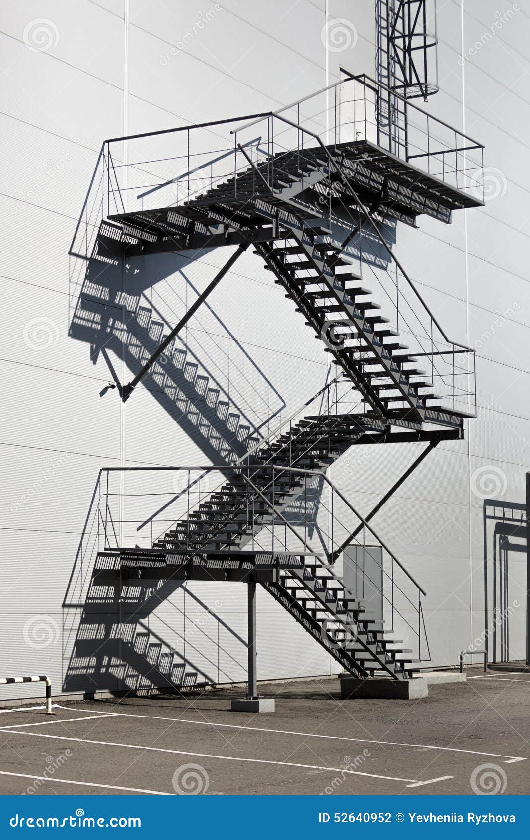 Metal Staircase on Fire Exit at Factory Stock Photo - Image of modern ...