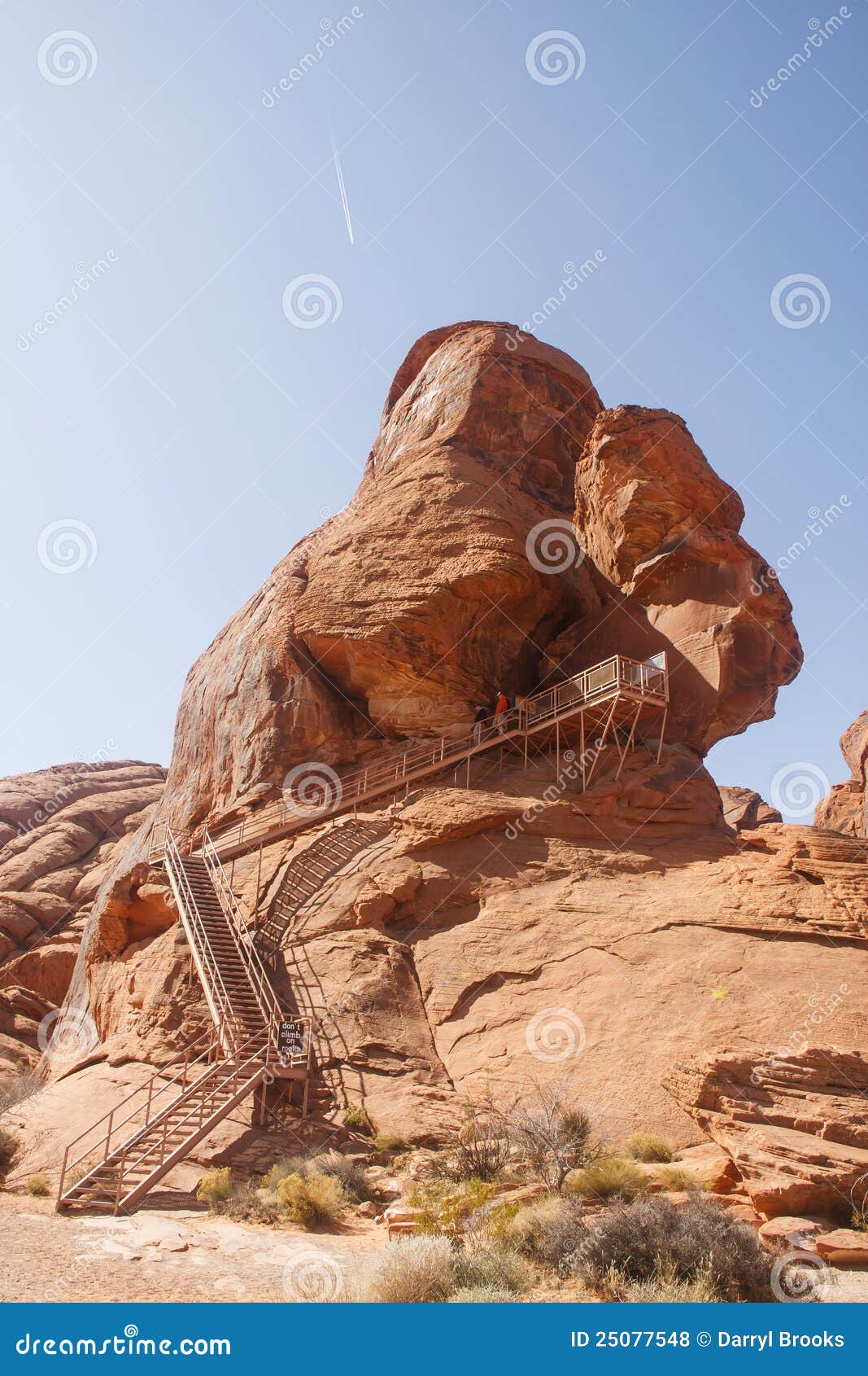 Metal Staircase Up Red Rock Canyon Stock Photo - Image of travel ...